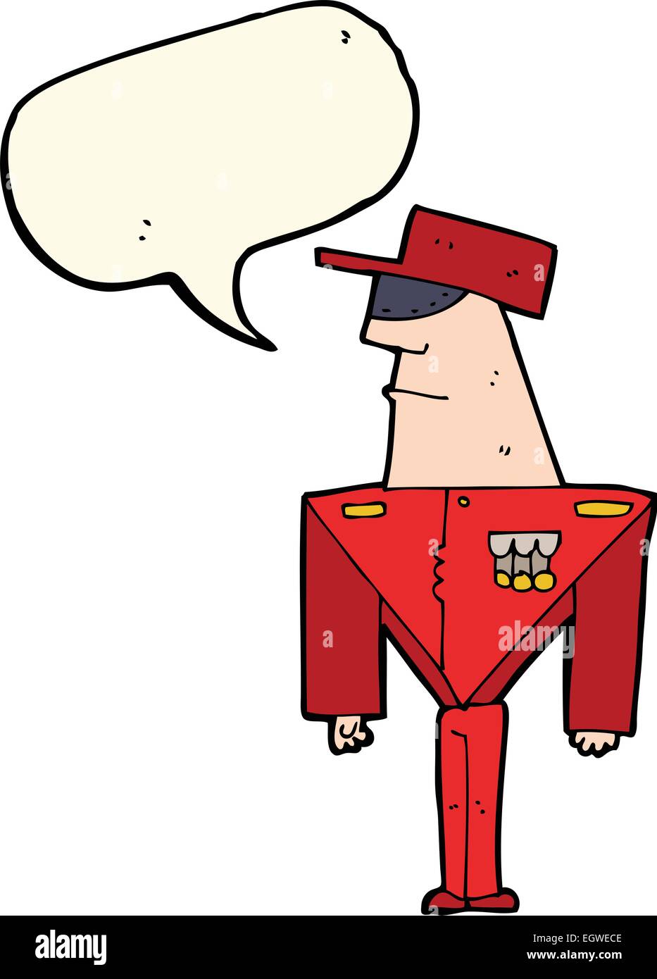 cartoon guard with speech bubble Stock Vector Image & Art - Alamy