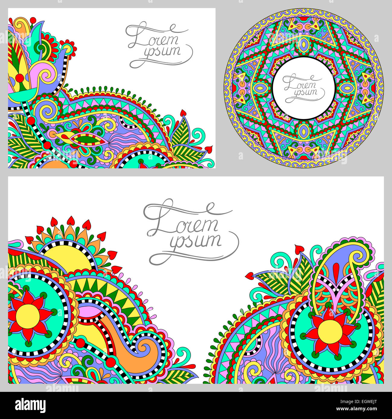 set of floral decorative background, template frame design for c Stock ...