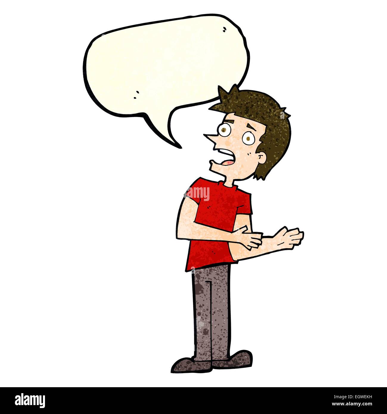 cartoon man making excuses with speech bubble Stock Vector Image & Art ...