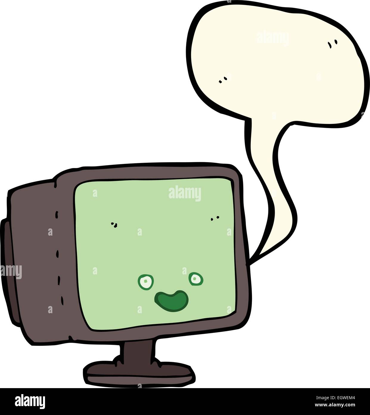 cartoon computer screen with speech bubble Stock Vector Image & Art - Alamy