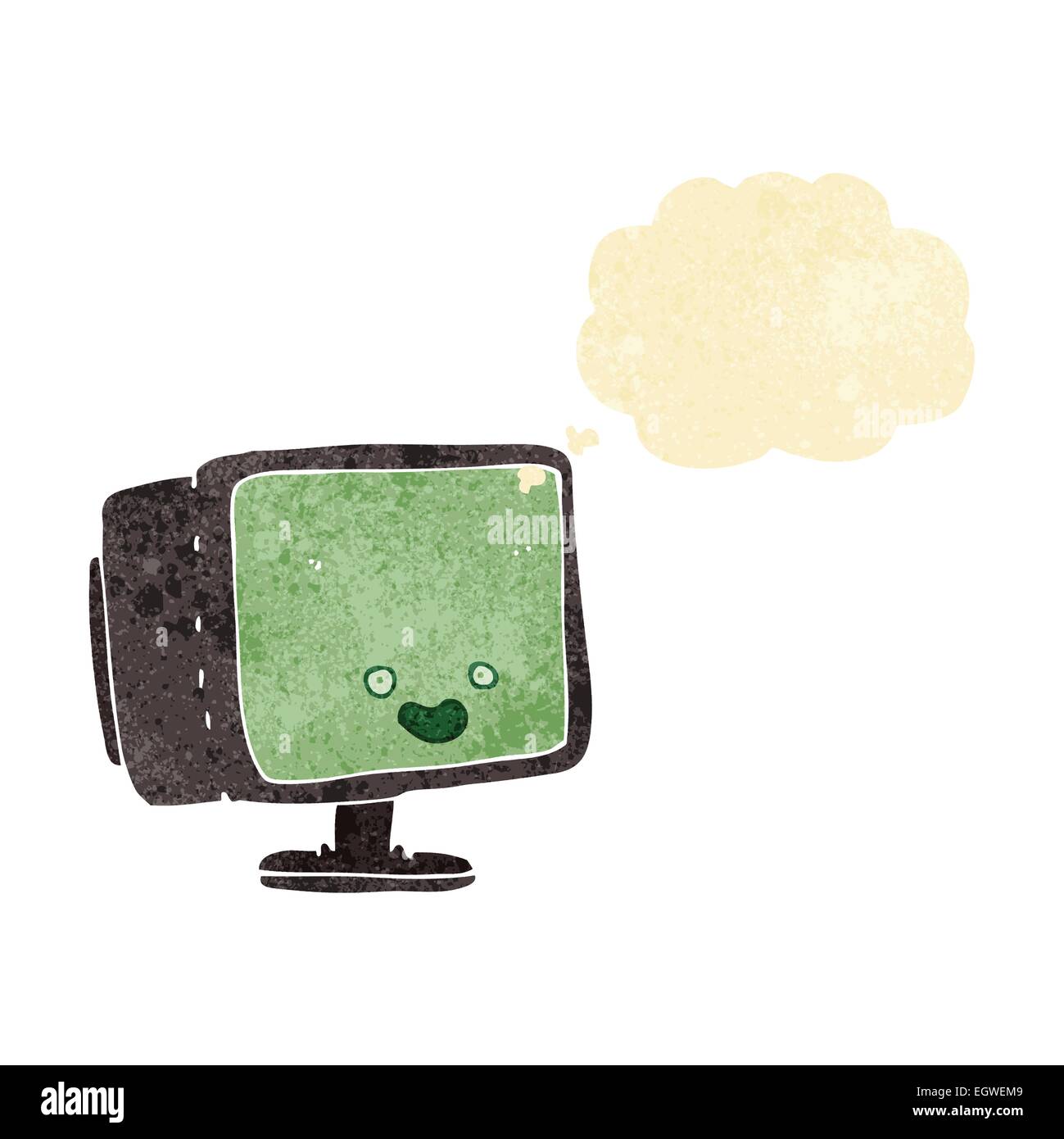 cartoon computer screen with thought bubble Stock Vector Image & Art ...