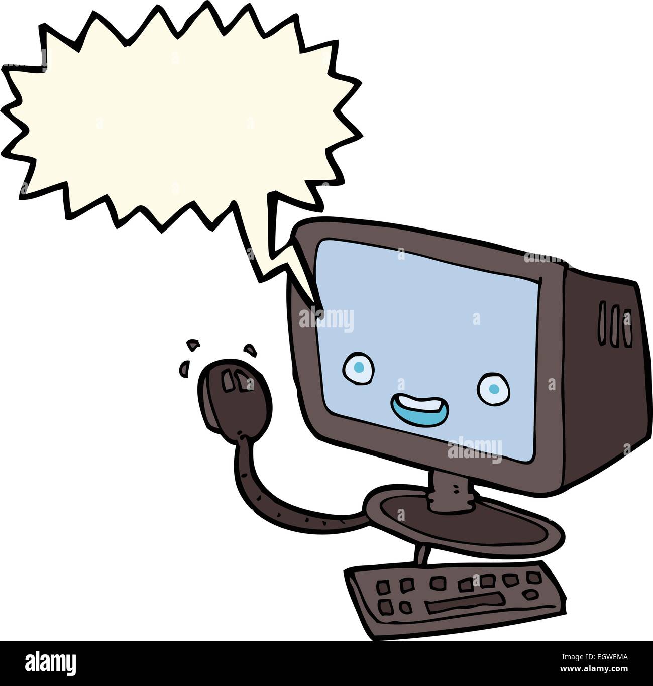 cartoon computer with speech bubble Stock Vector Image & Art - Alamy