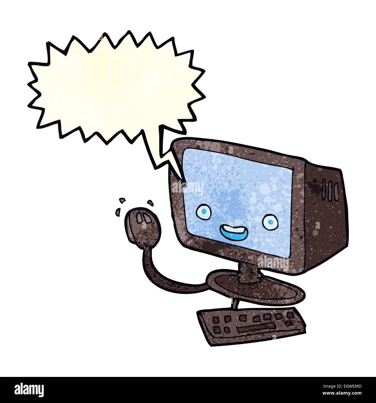 cartoon computer with speech bubble Stock Vector Image & Art - Alamy
