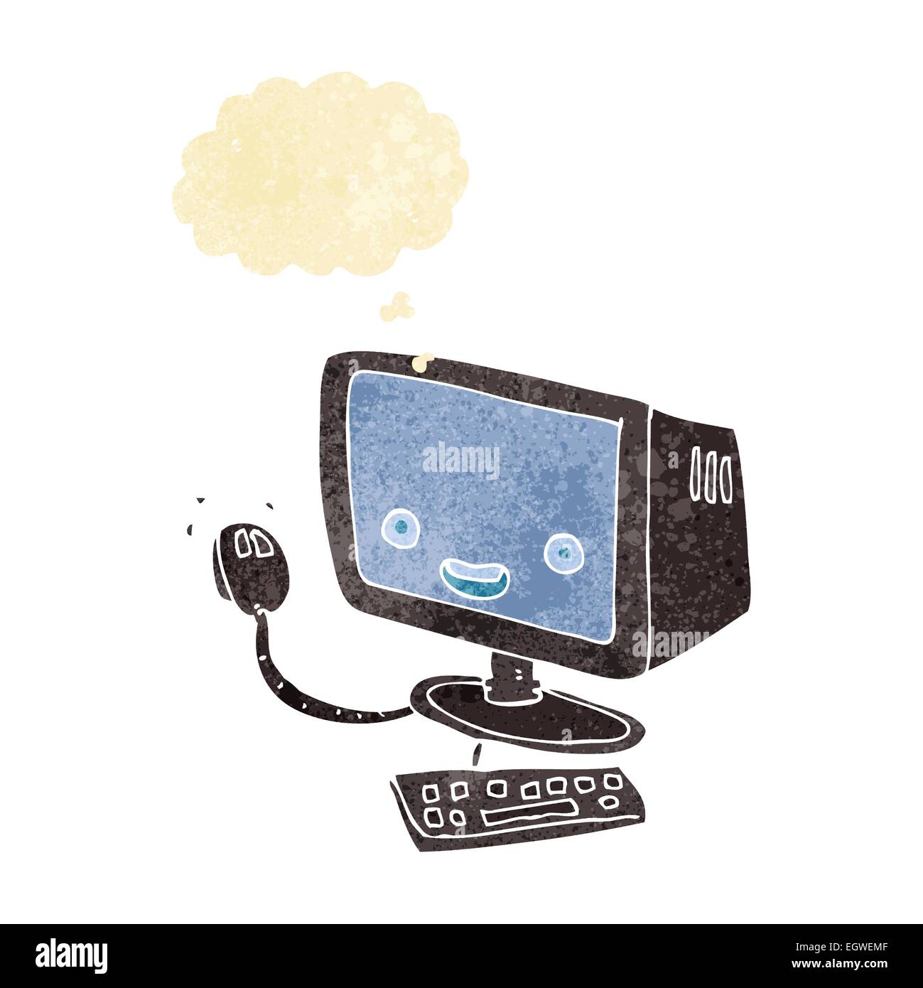 cartoon computer with thought bubble Stock Vector Image & Art - Alamy