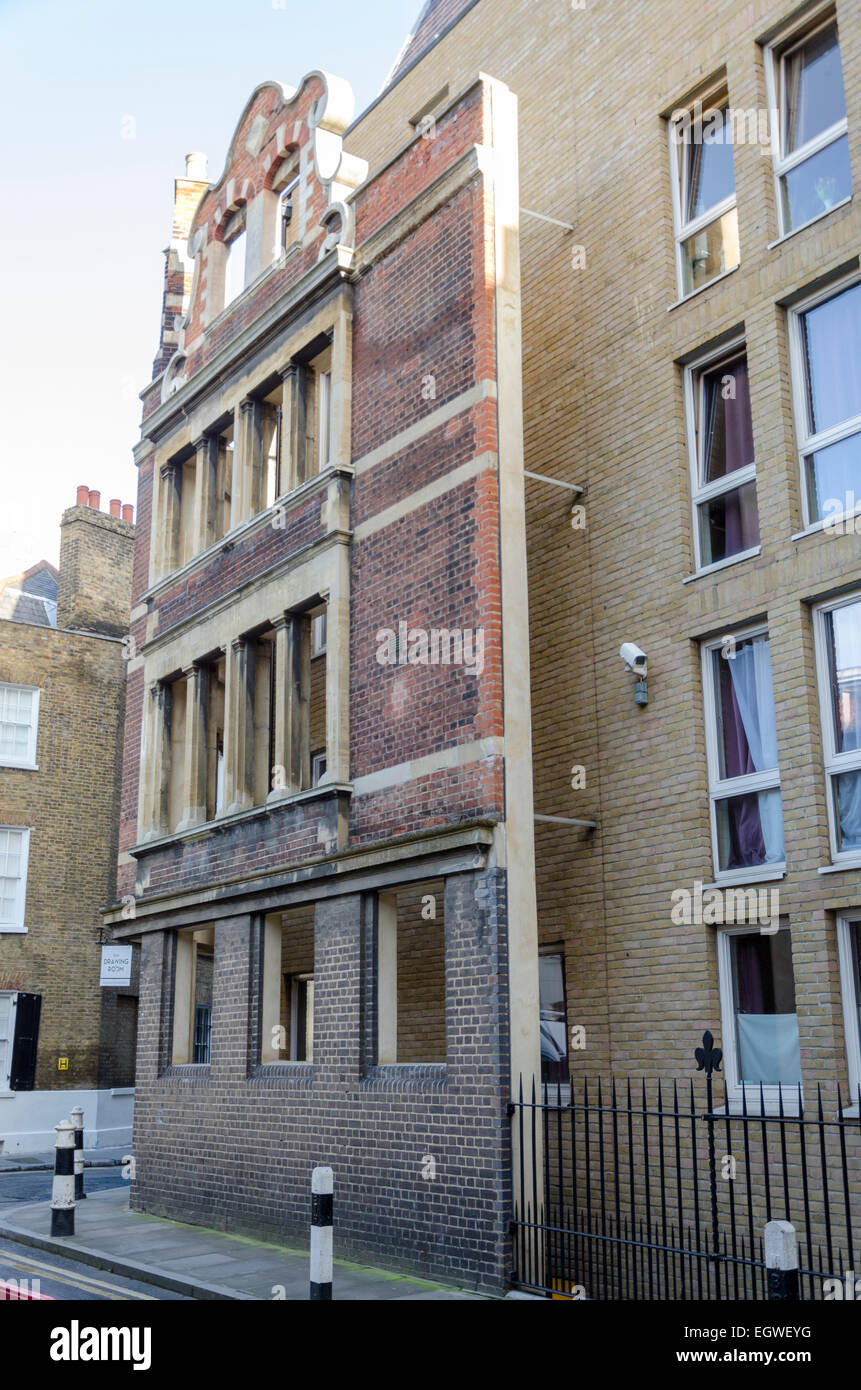 Old Georgian brick facade on a new building. Artillery Lane, London, UK ...
