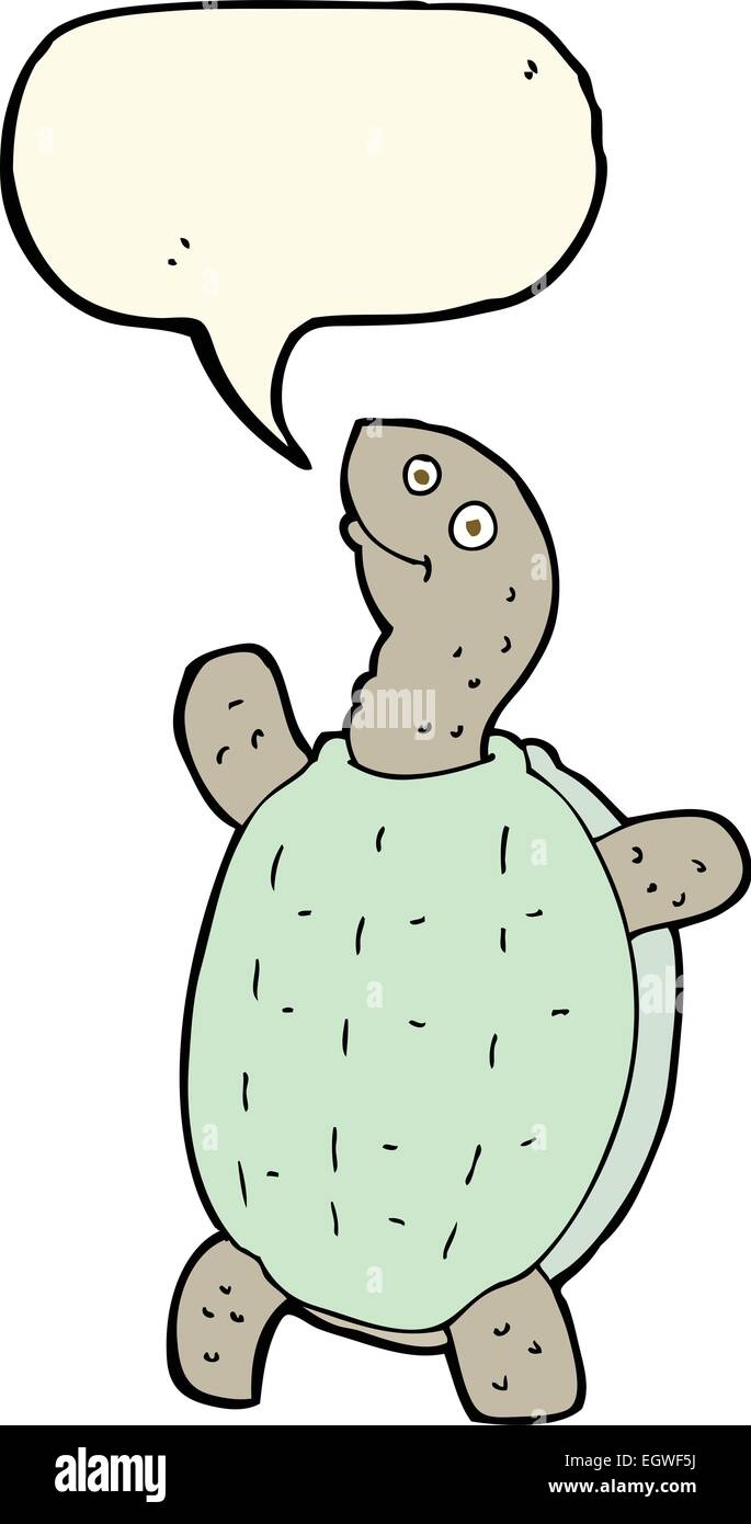 cartoon happy turtle with speech bubble Stock Vector Image & Art - Alamy