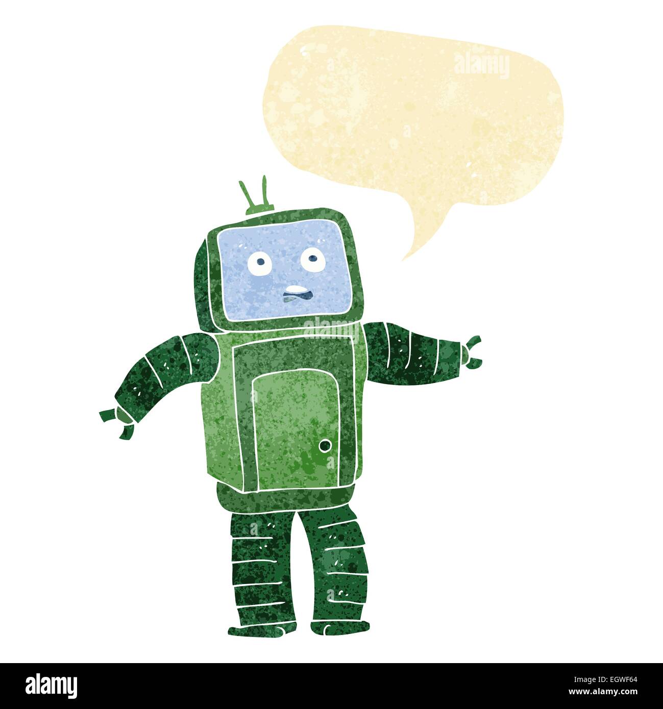 cartoon funny robot with speech bubble Stock Vector Image & Art - Alamy