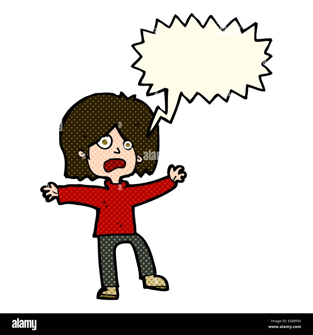 cartoon scared person with speech bubble Stock Vector Image & Art - Alamy