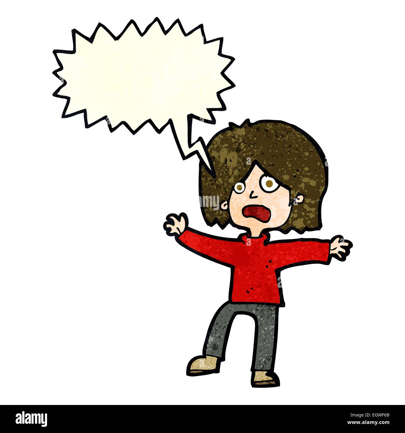cartoon scared person with speech bubble Stock Vector Image & Art - Alamy