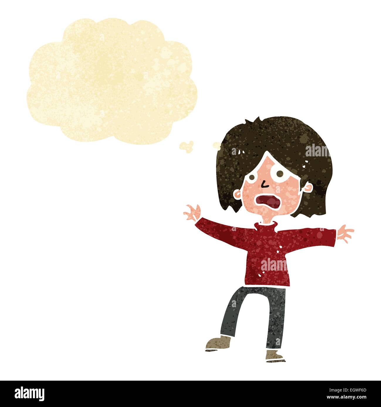 cartoon scared person with thought bubble Stock Vector Image & Art - Alamy
