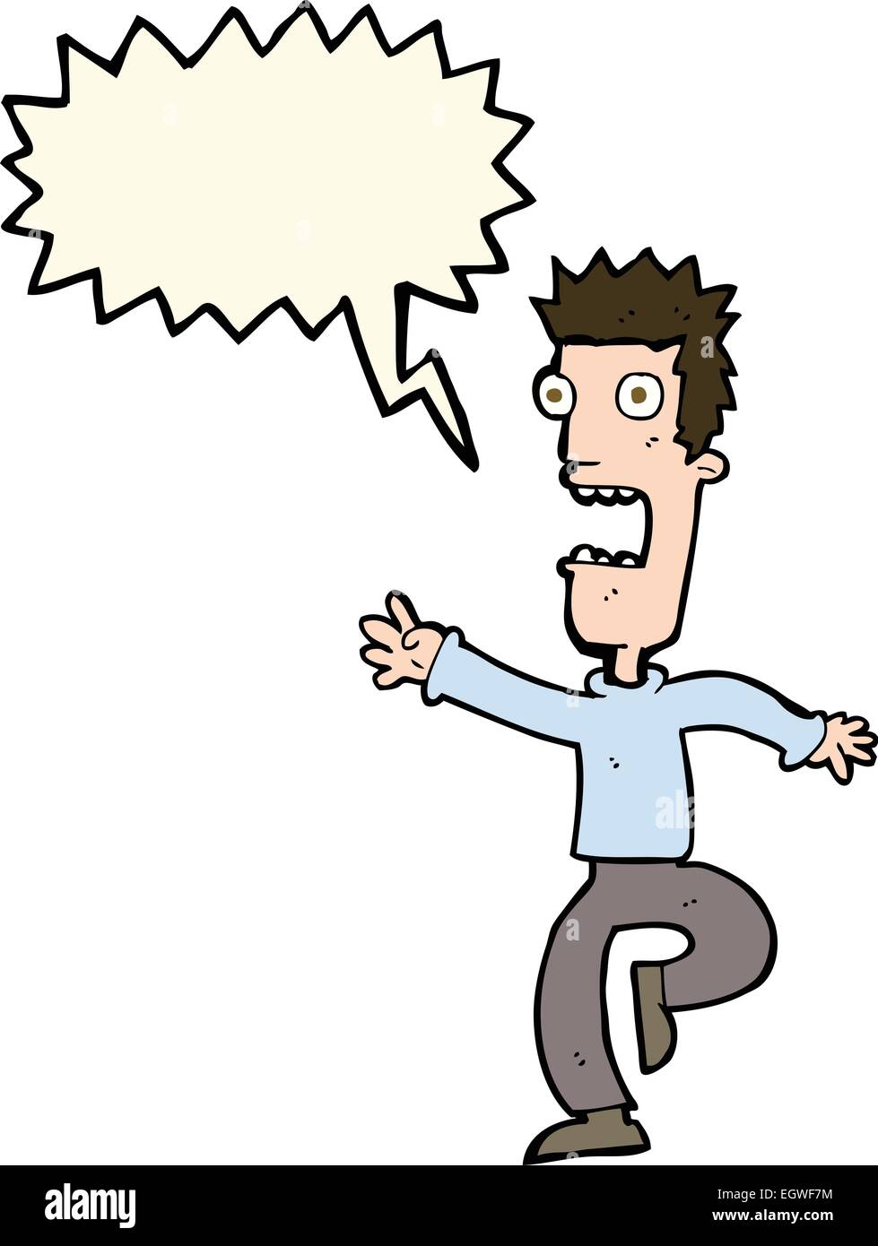 cartoon shrieking man with speech bubble Stock Vector Image & Art - Alamy