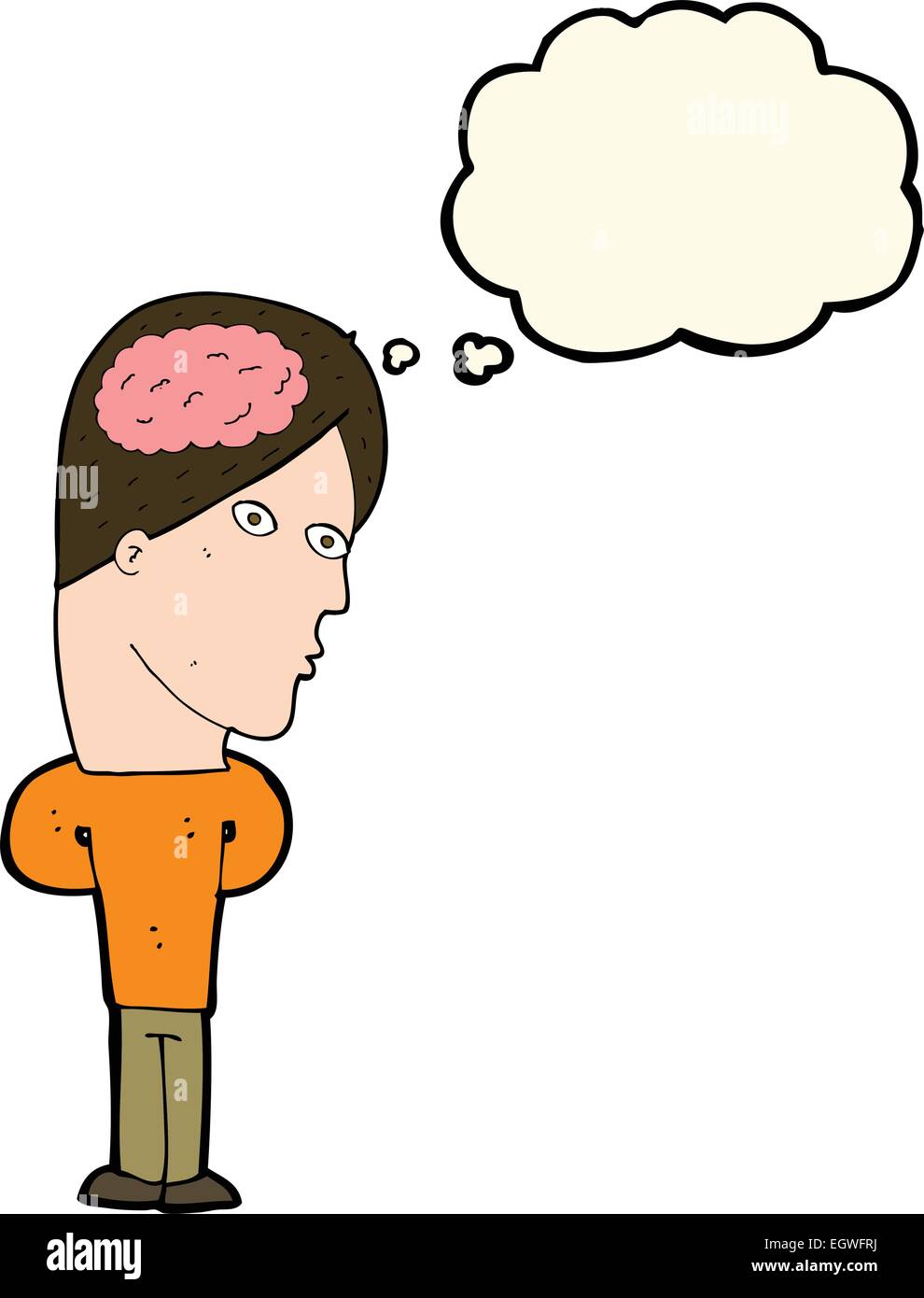 Cartoon man big brain thought hi-res stock photography and images - Alamy