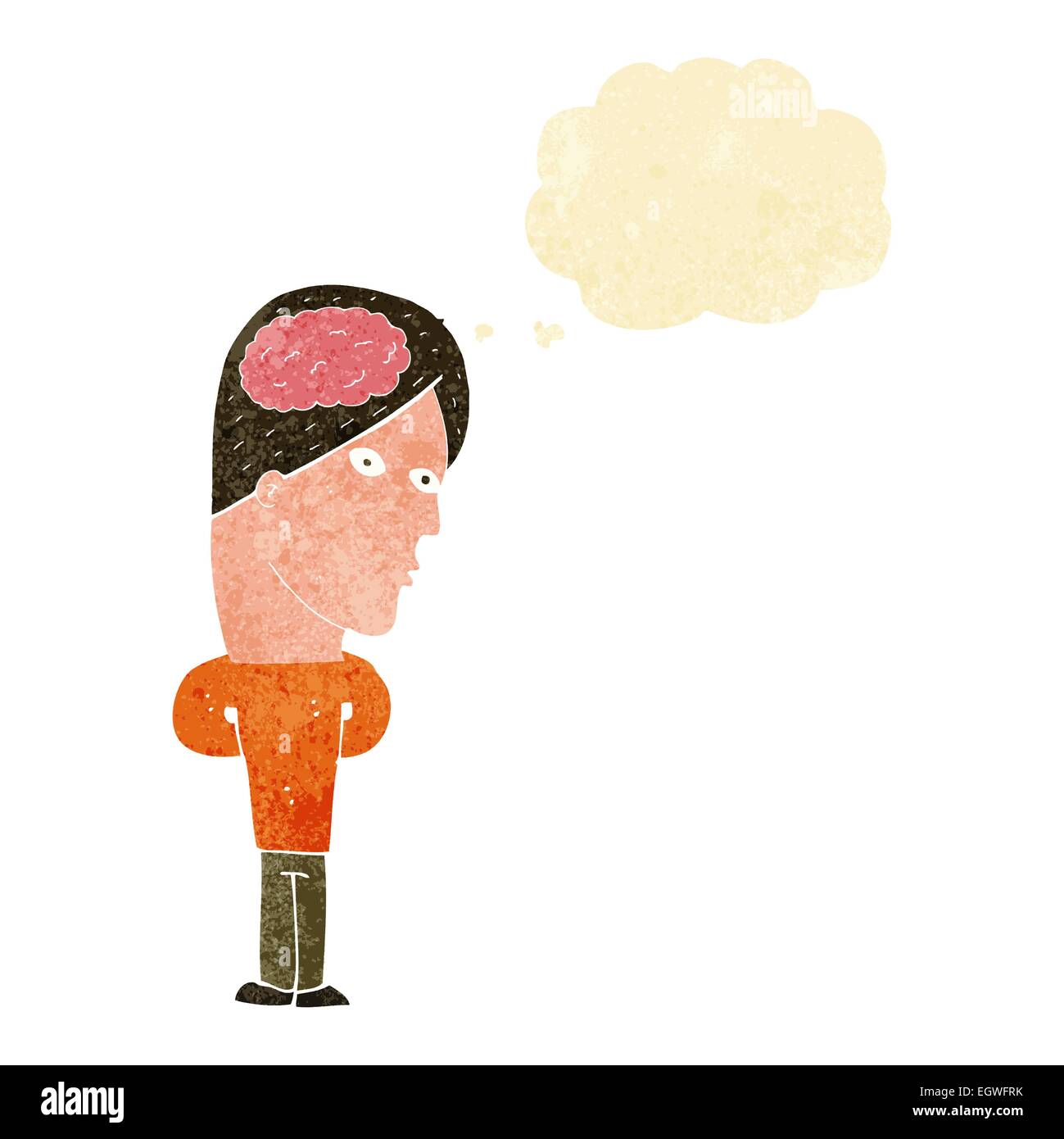 Cartoon man big brain thought hi-res stock photography and images - Alamy