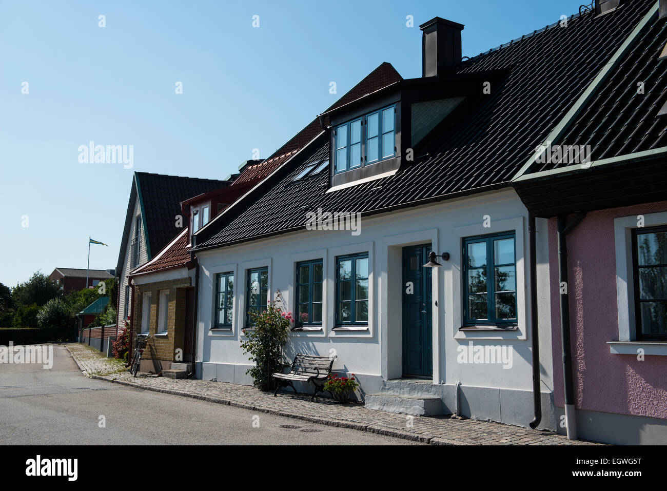 street scene in Ystad, Wallander, Skåne, Skåne län, Scania, Scandinavia ...