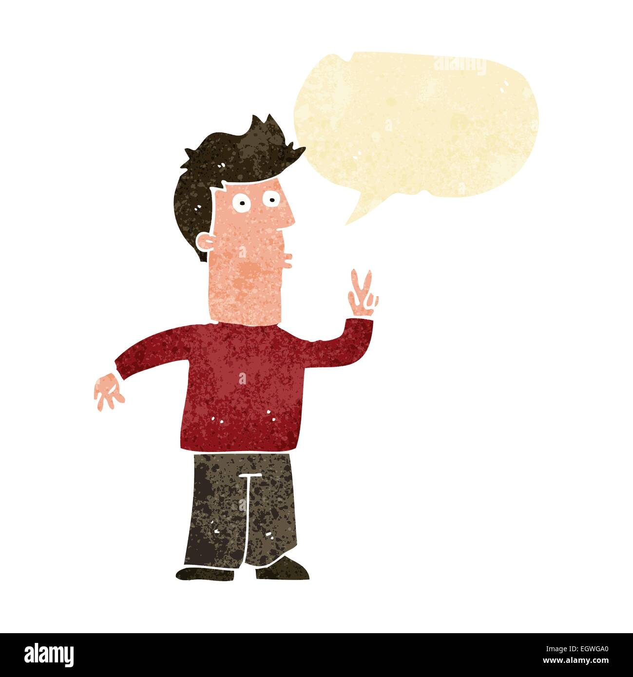 cartoon man signaling with hand with speech bubble Stock Vector Image ...