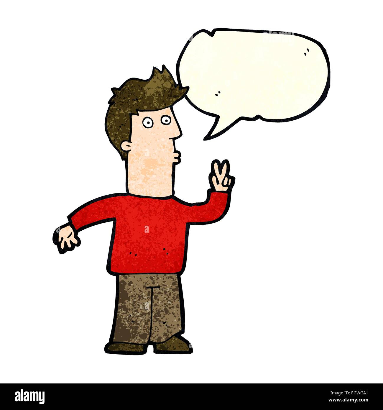cartoon man signaling with hand with speech bubble Stock Vector Image ...