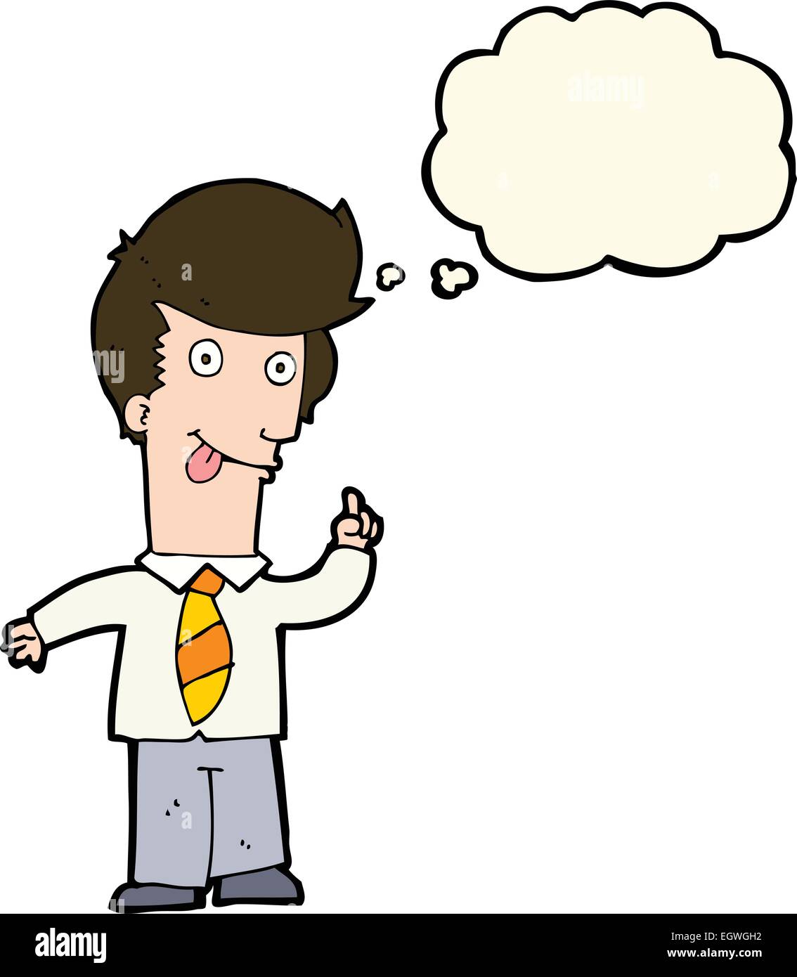 cartoon office man with crazy idea with thought bubble Stock Vector ...