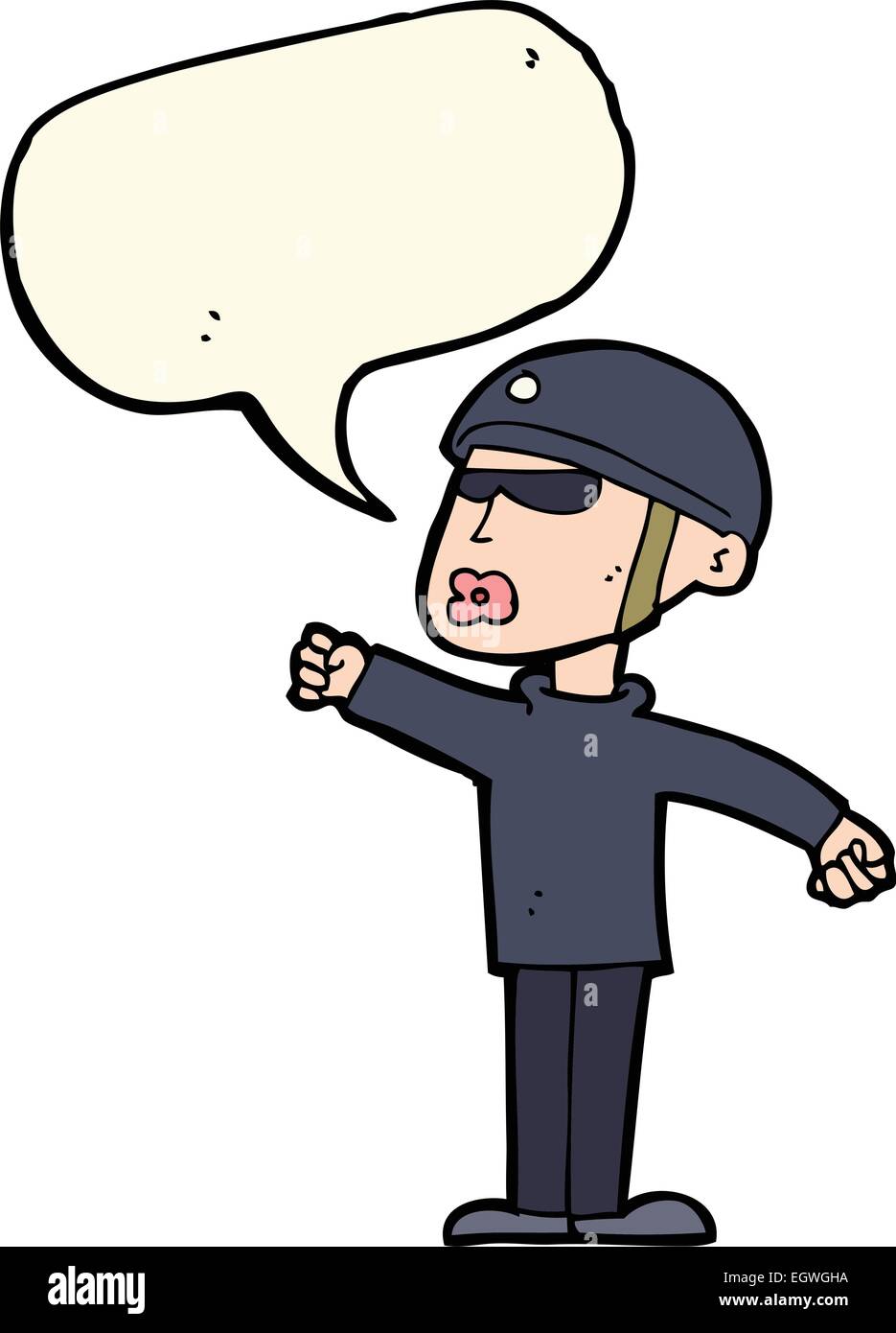 cartoon security guy with speech bubble Stock Vector Image & Art - Alamy