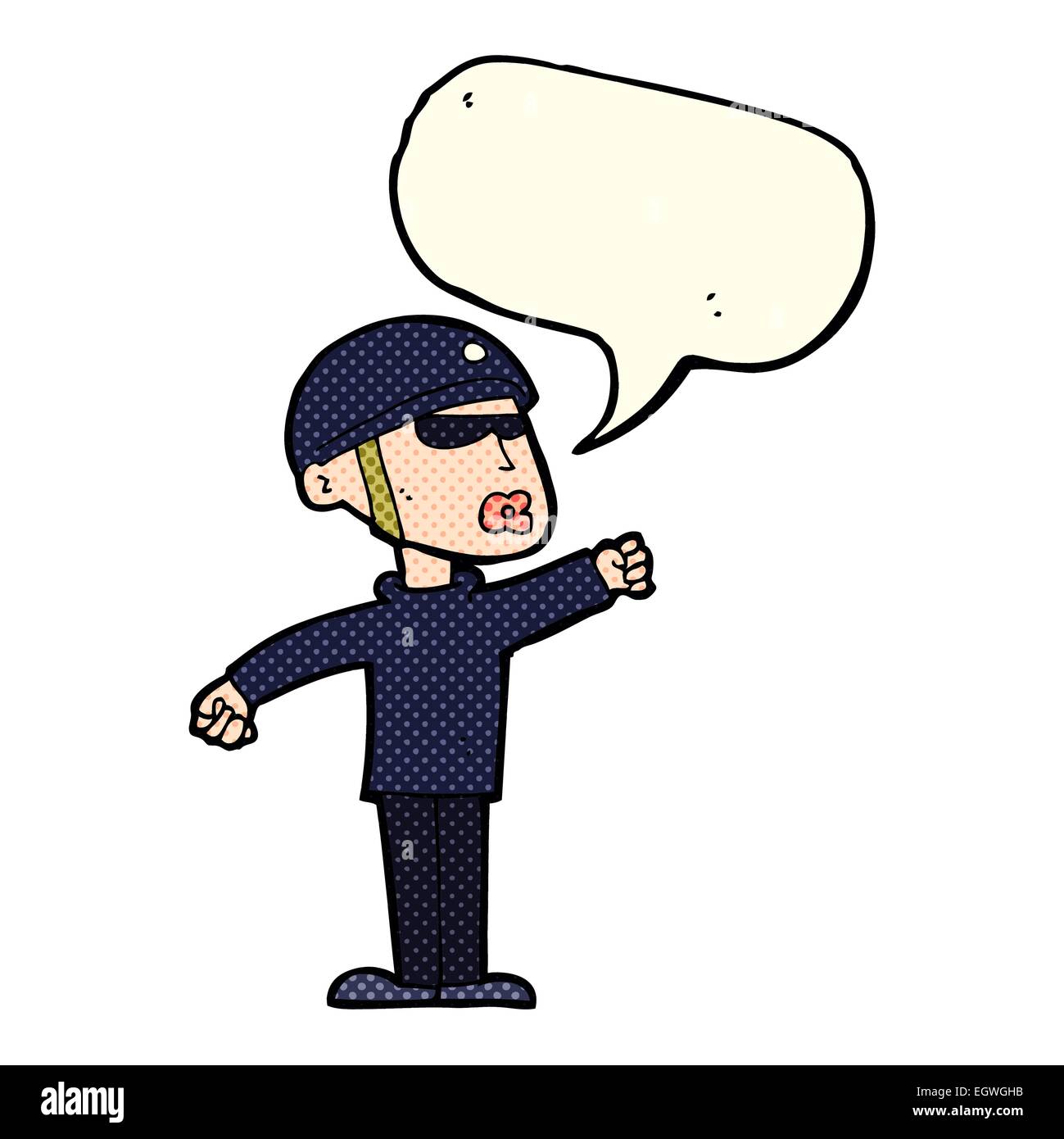 cartoon security guy with speech bubble Stock Vector Image & Art - Alamy