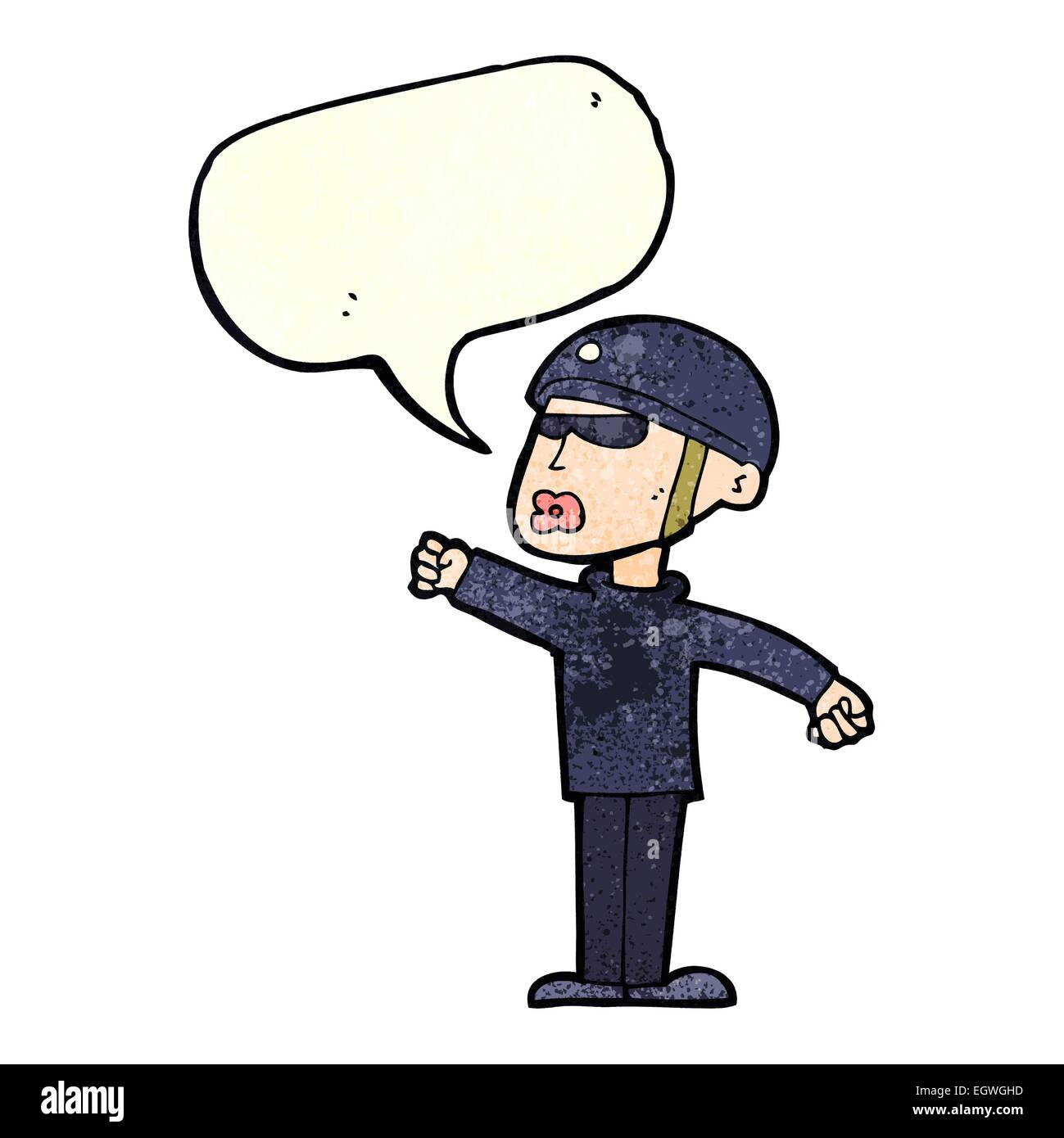 cartoon security guy with speech bubble Stock Vector Image & Art - Alamy