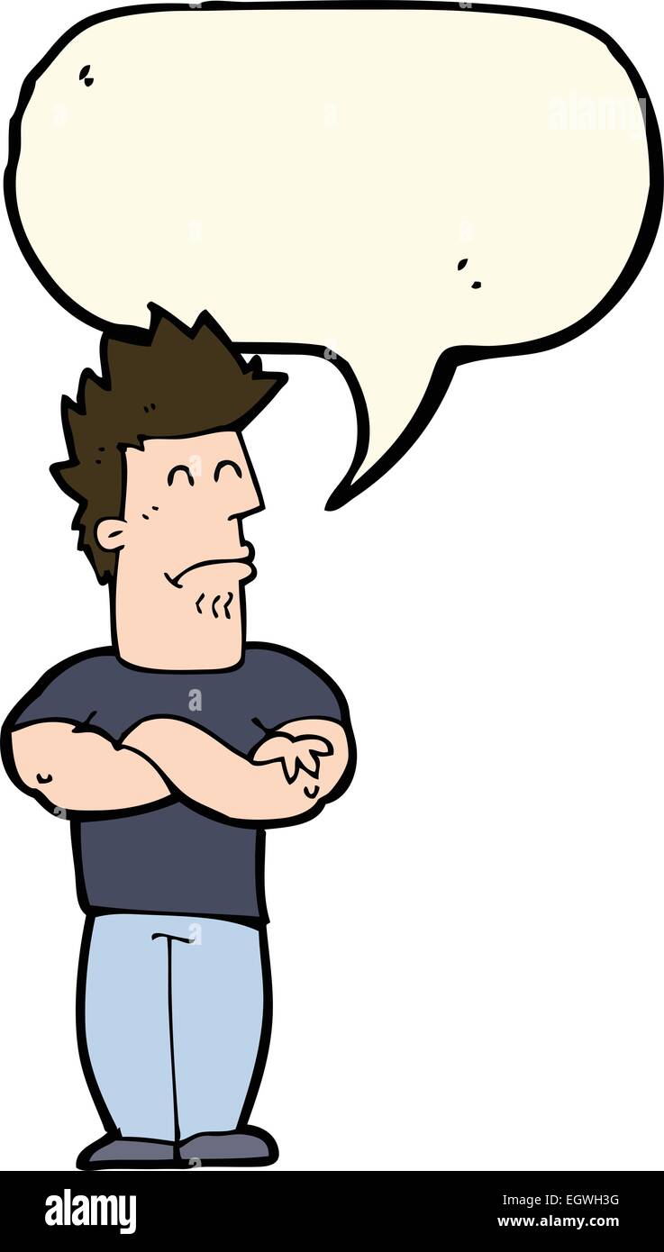 cartoon sulking man with speech bubble Stock Vector Image & Art - Alamy