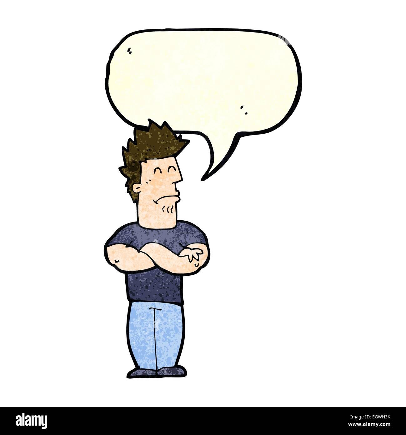 cartoon sulking man with speech bubble Stock Vector Image & Art - Alamy