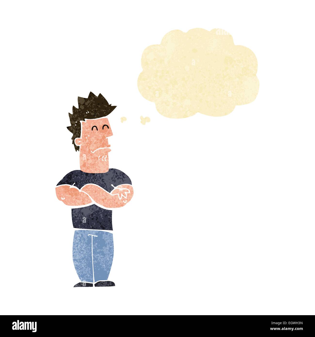 cartoon sulking man with thought bubble Stock Vector Image & Art - Alamy