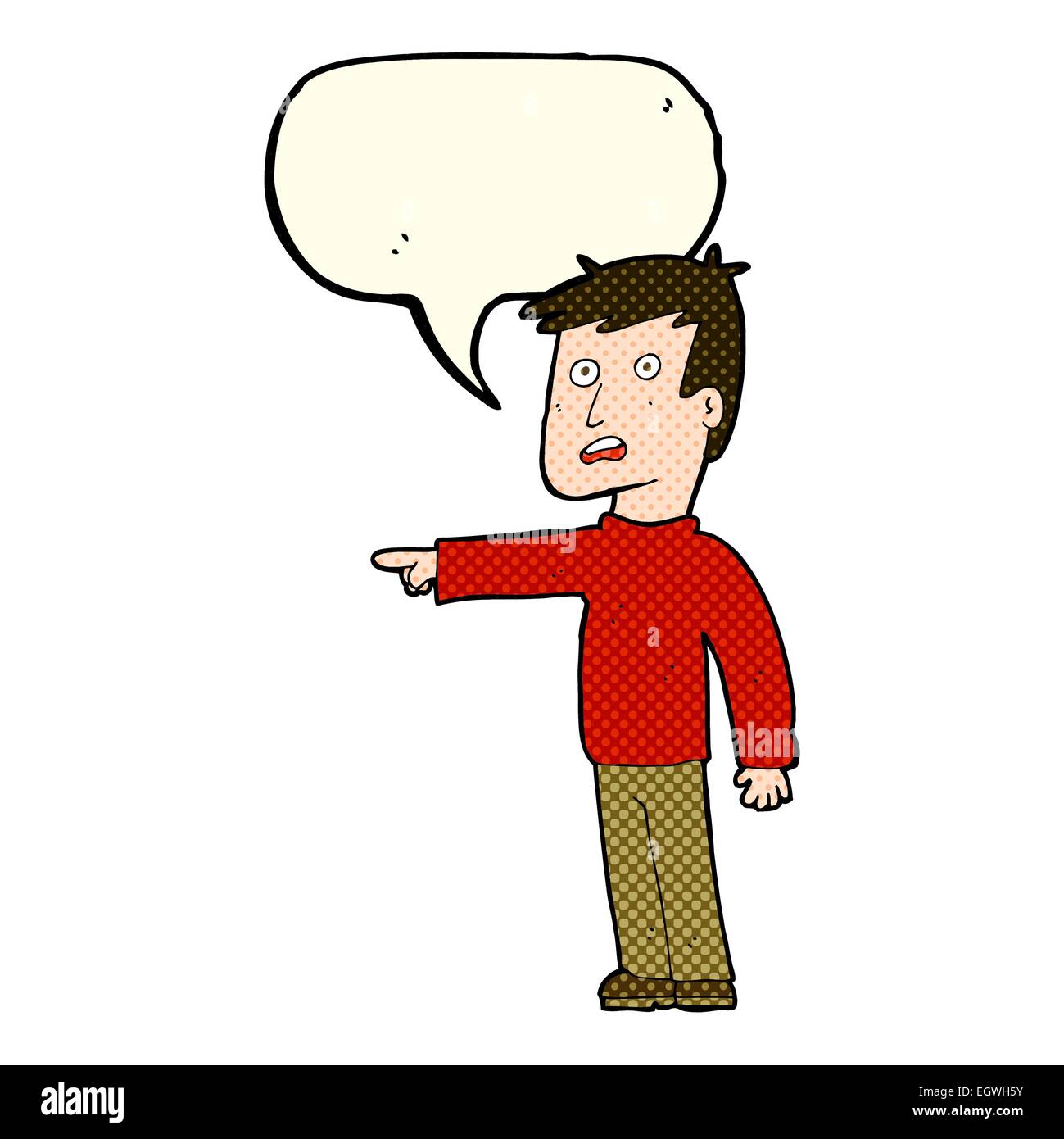 cartoon pointing man with speech bubble Stock Vector Image & Art - Alamy