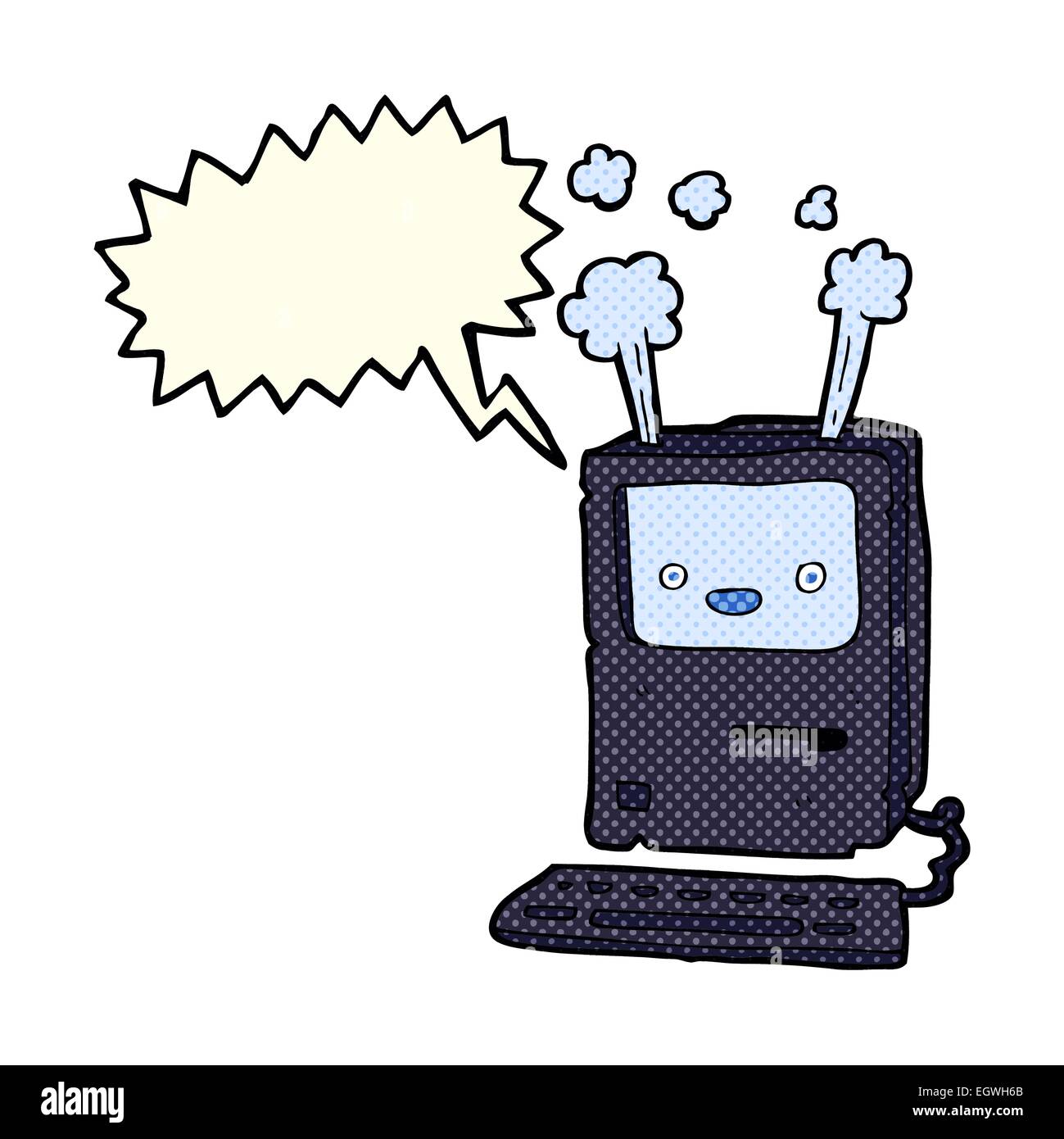 Cartoon old computer speech Cut Out Stock Images & Pictures - Alamy