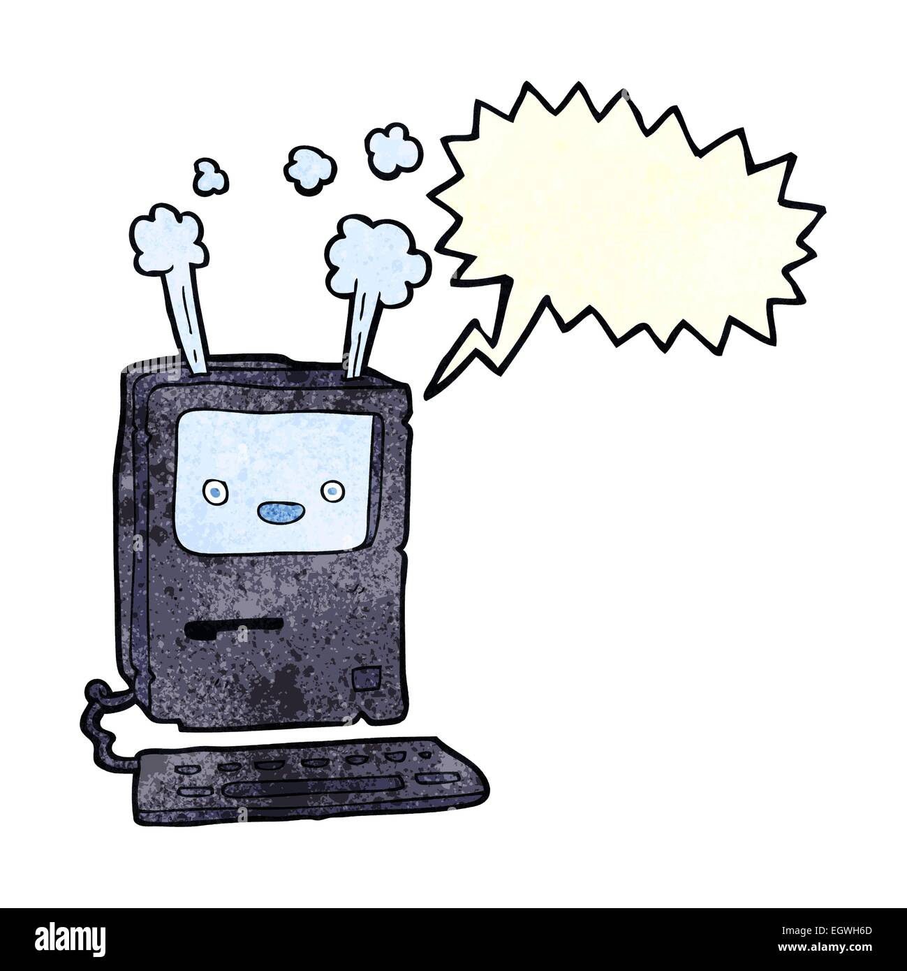cartoon old computer with speech bubble Stock Vector Image & Art - Alamy