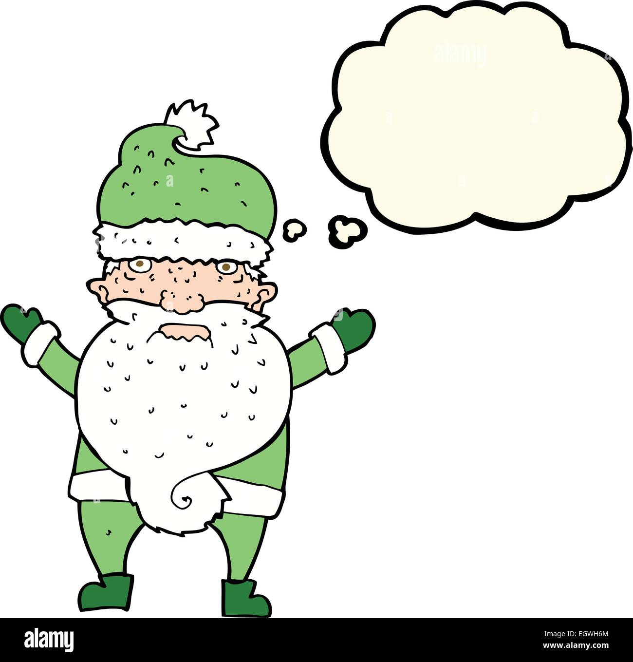 cartoon grumpy santa with thought bubble Stock Vector Image & Art - Alamy