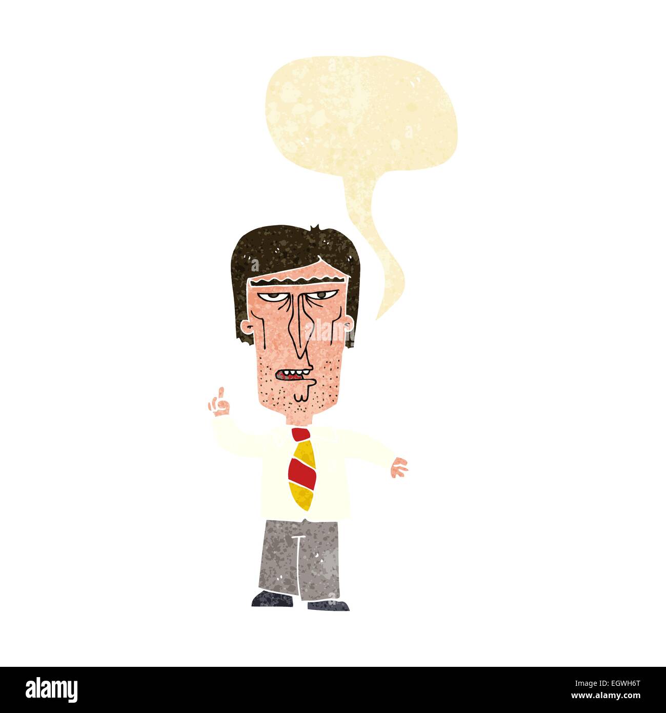 cartoon grumpy boss with speech bubble Stock Vector Image & Art - Alamy