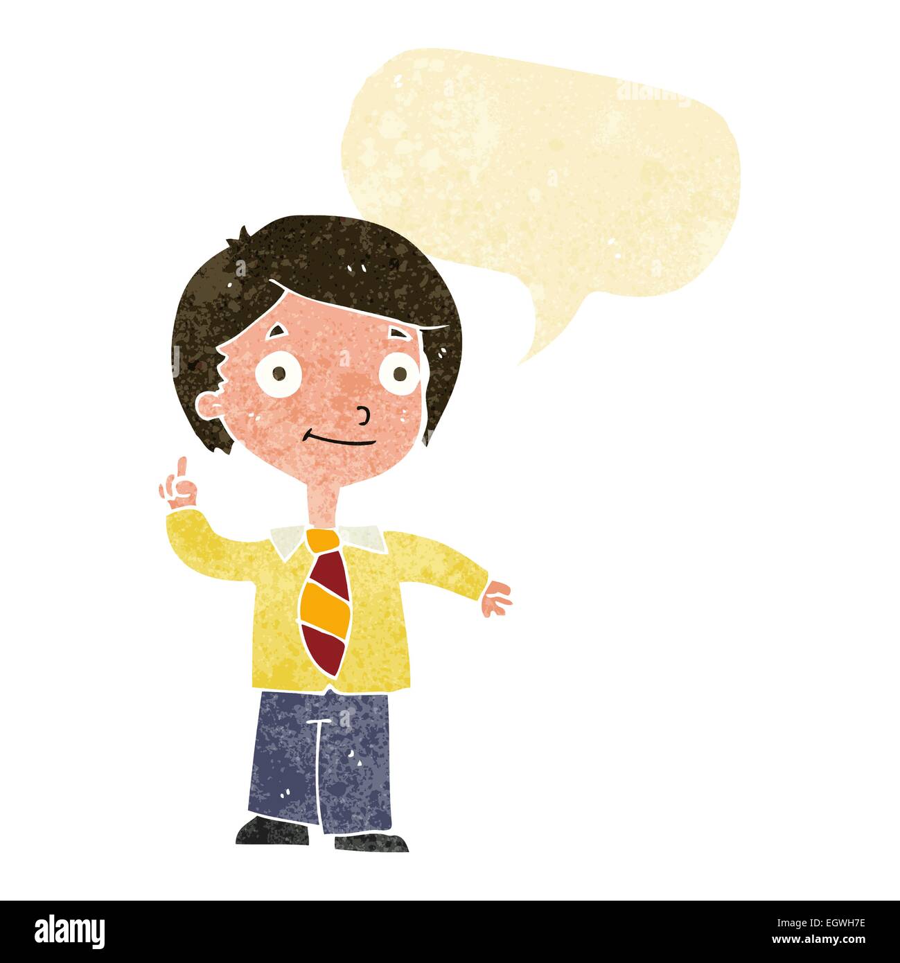 cartoon school boy answering question with speech bubble Stock Vector ...