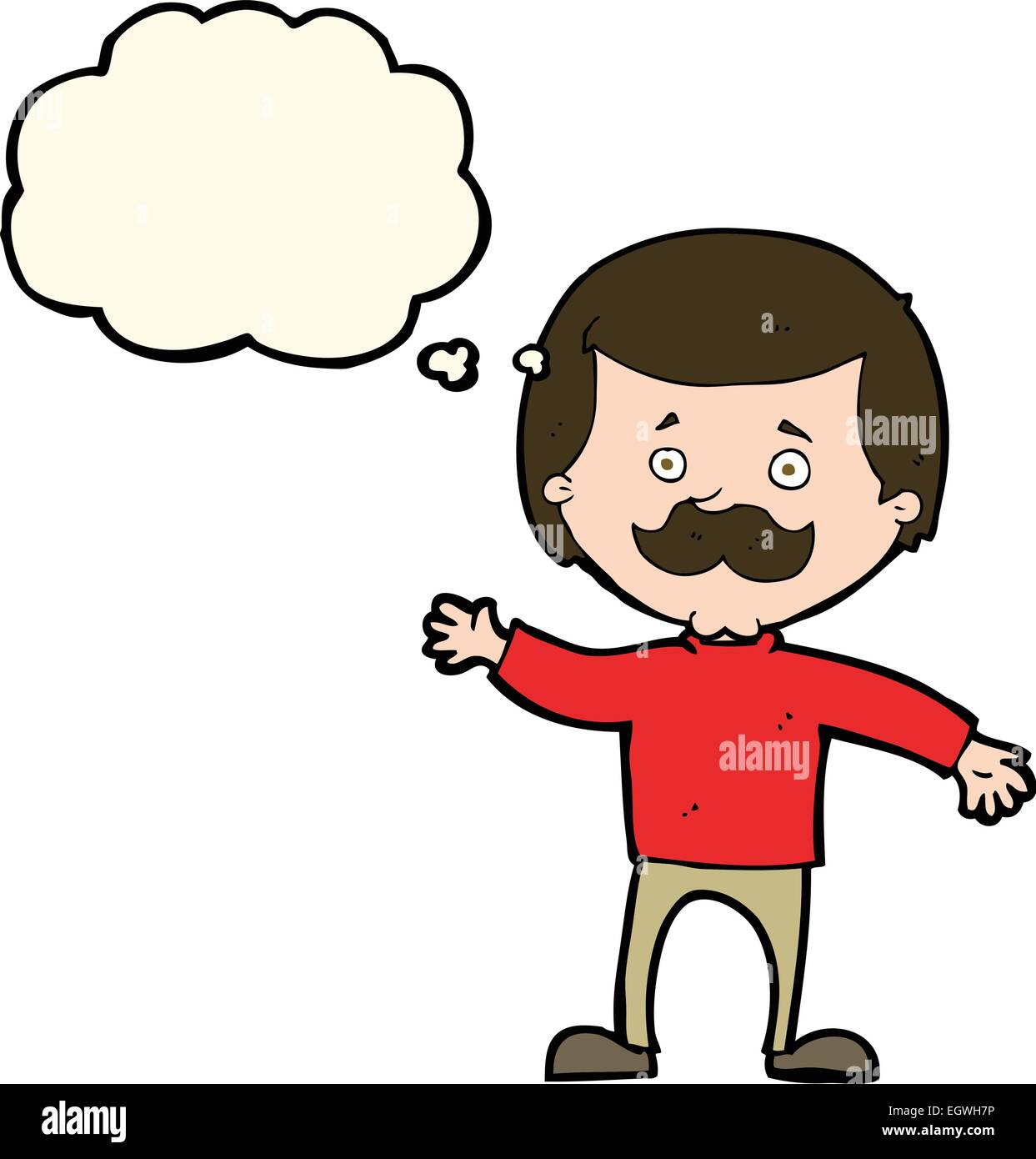 cartoon dad waving with thought bubble Stock Vector Image & Art - Alamy