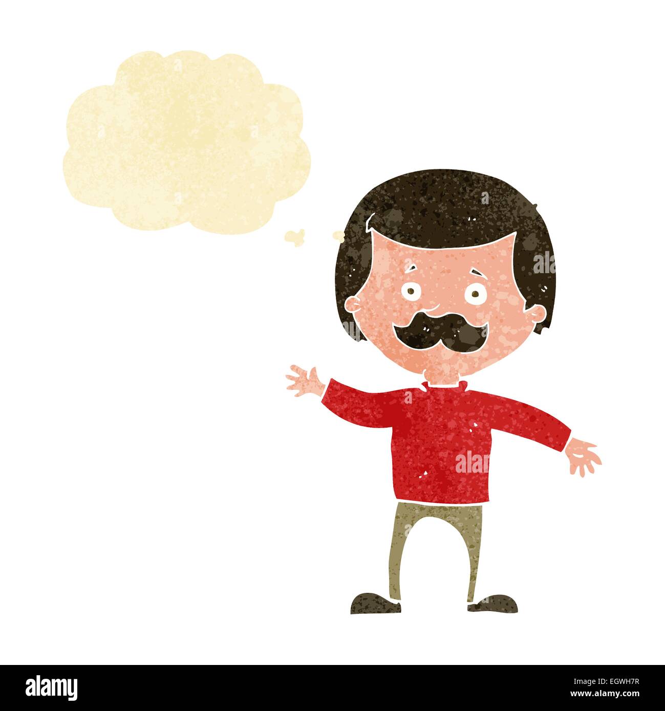 cartoon dad waving with thought bubble Stock Vector Image & Art - Alamy