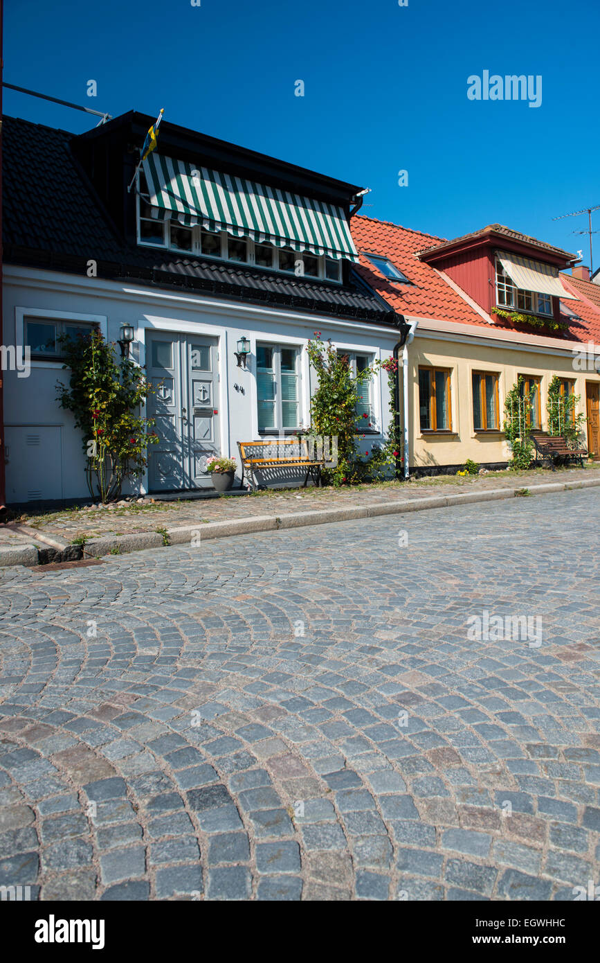 street scene in Ystad, Wallander, Skåne, Skåne län, Scania, Scandinavia ...