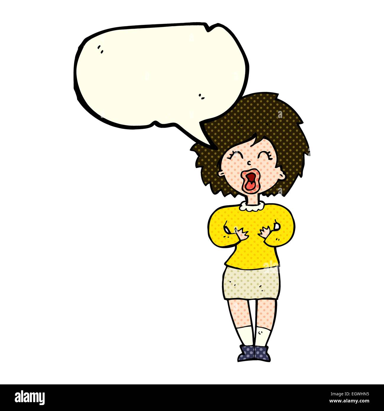 cartoon screaming woman with speech bubble Stock Vector Image & Art - Alamy