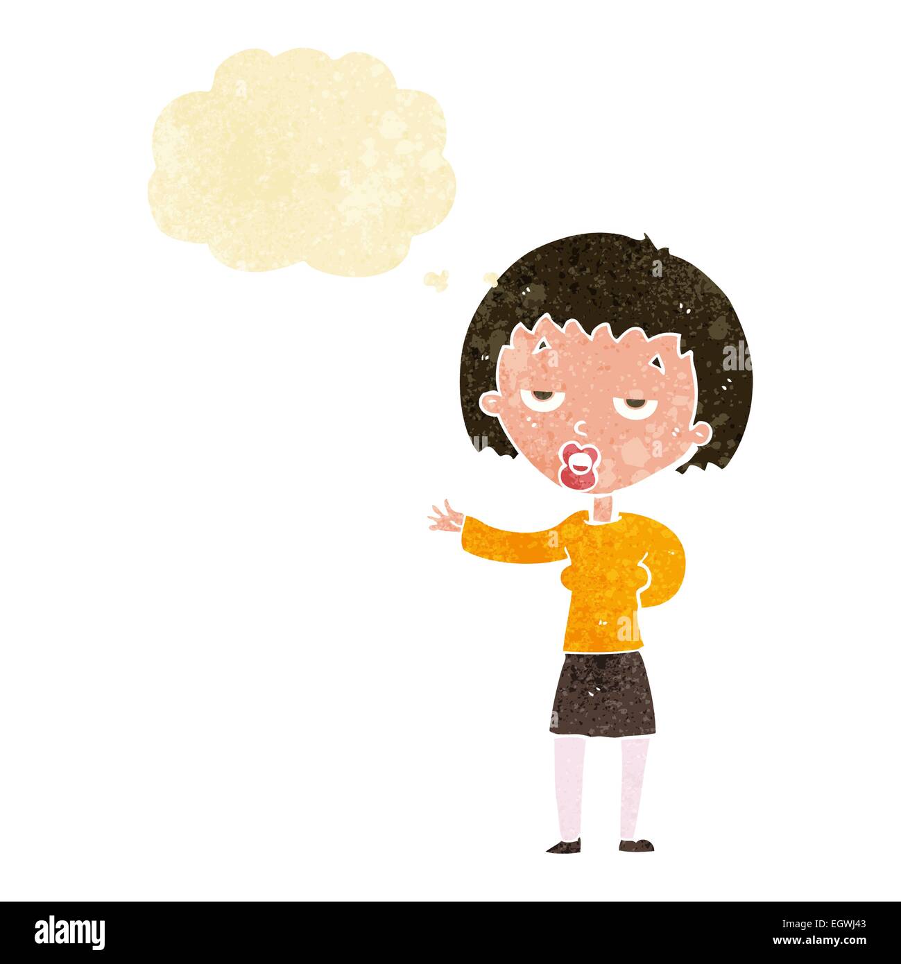 cartoon bored woman with thought bubble Stock Vector Image & Art - Alamy
