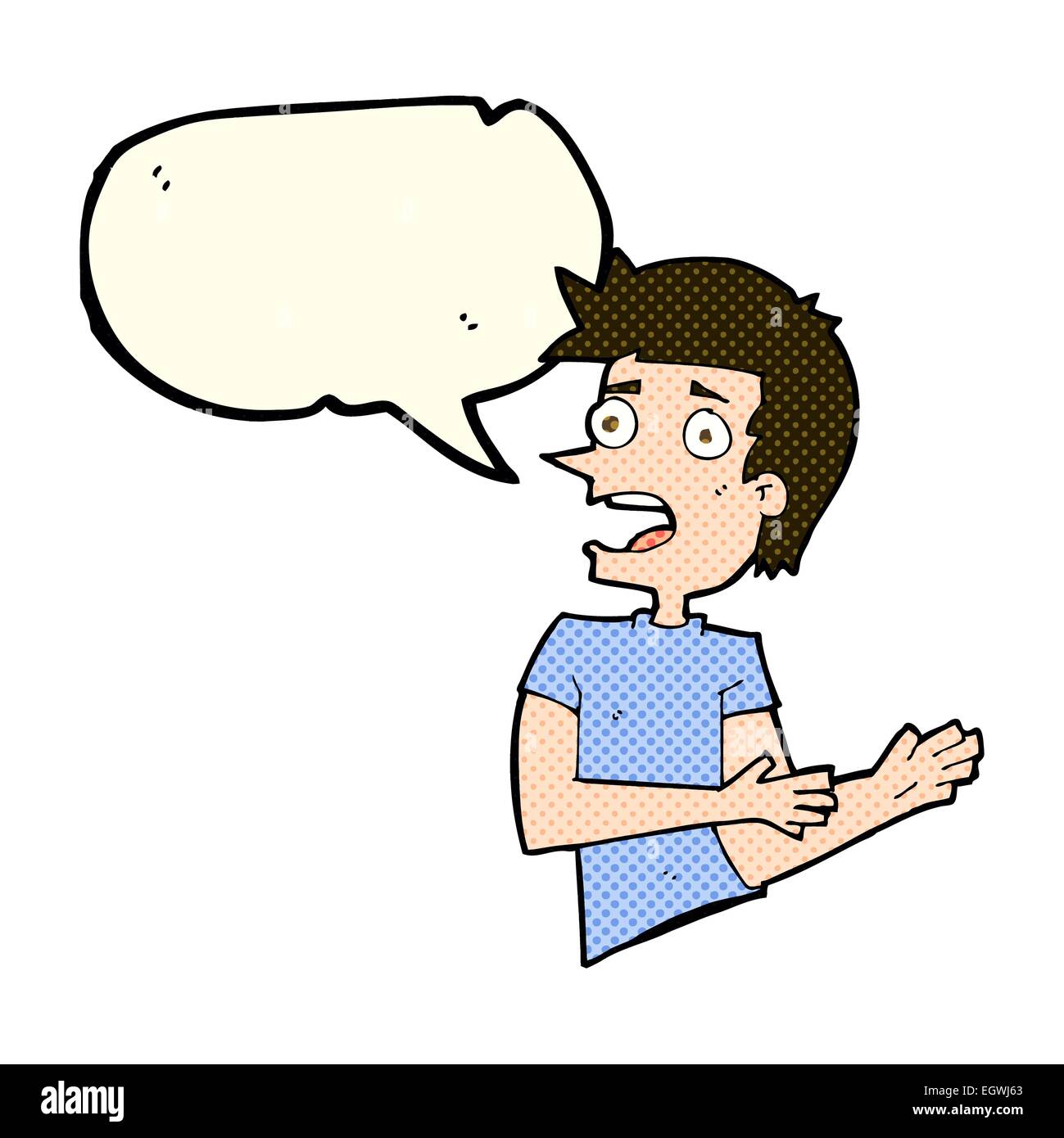 cartoon stressed man with speech bubble Stock Vector Image & Art - Alamy