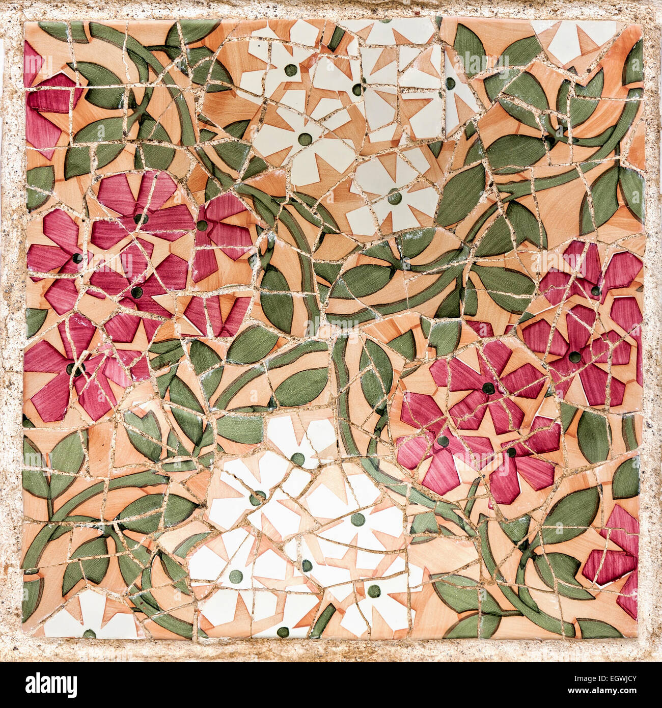 Interesting patterns Mota, Barcelona Park Guell Stock Photo - Alamy