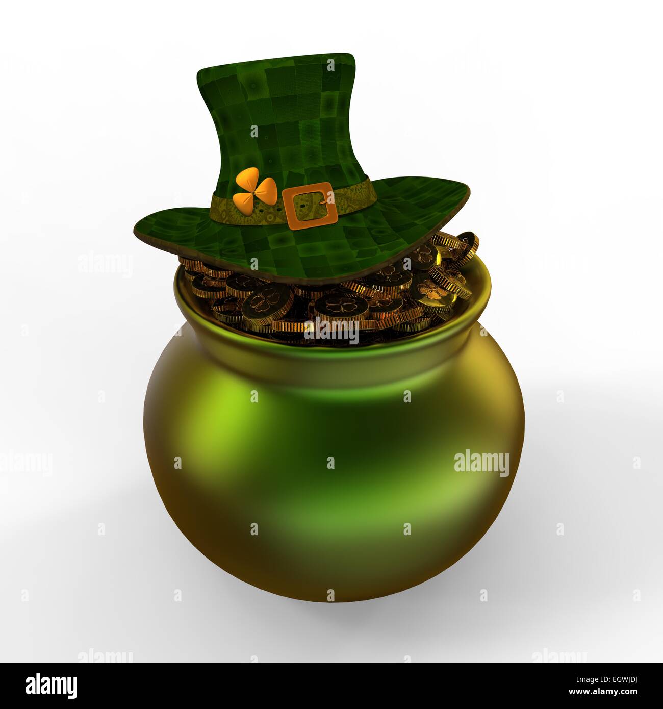Pot Of Money And Hat Stock Photo - Alamy
