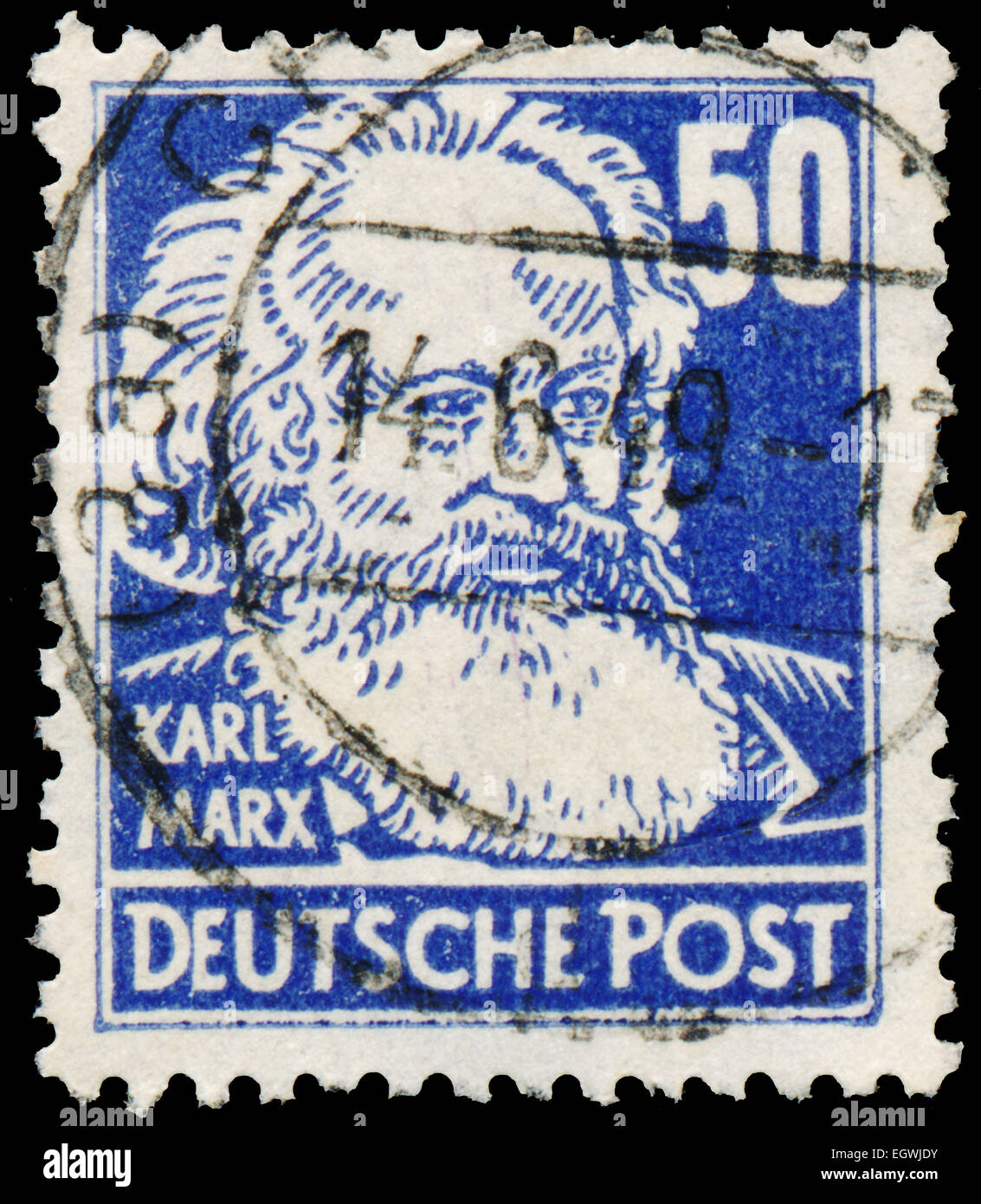 GERMANY - CIRCA 1952: Stamp printed in Germany shows portrait of Karl ...