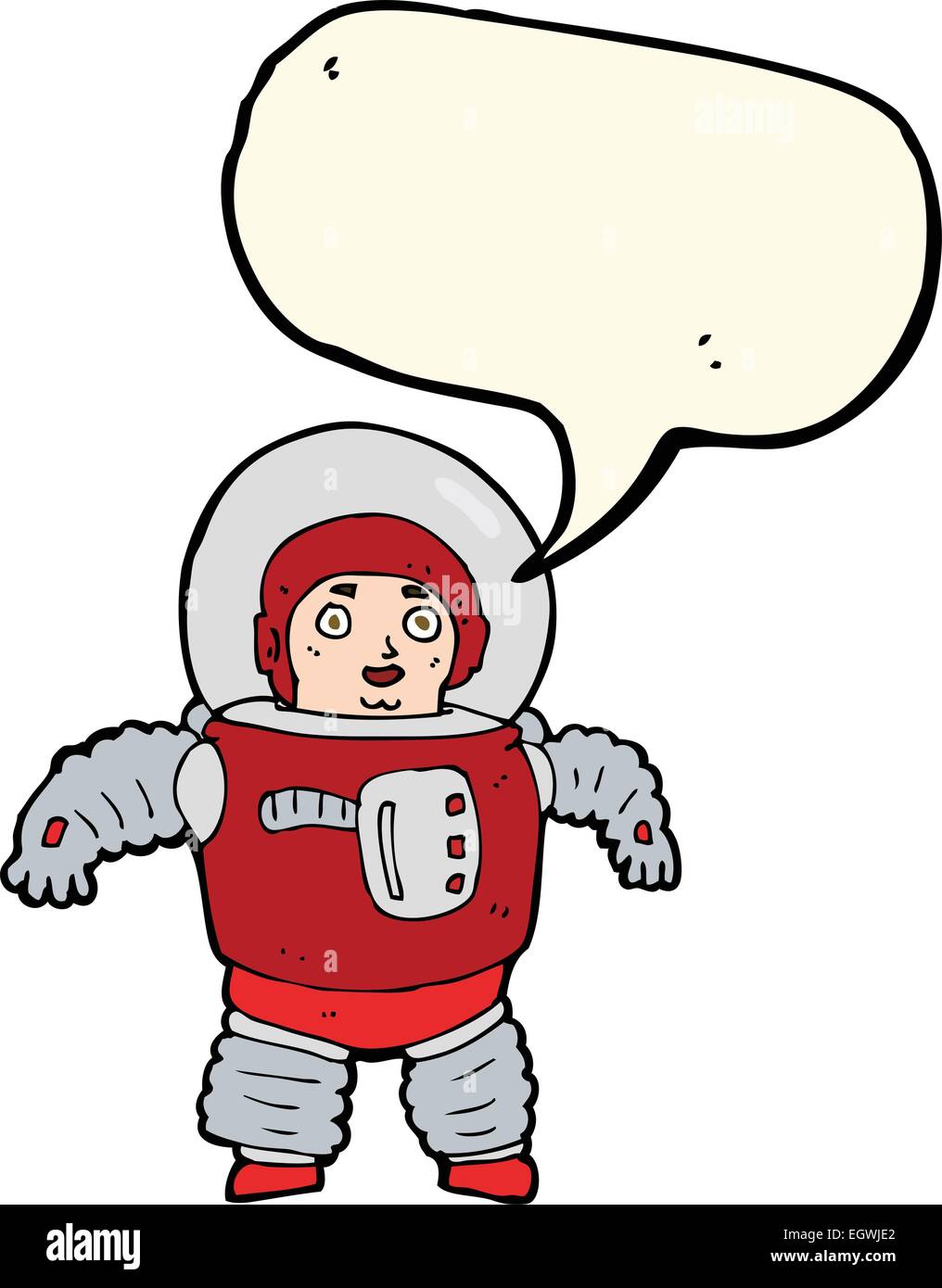 cartoon space man with speech bubble Stock Vector Image & Art - Alamy