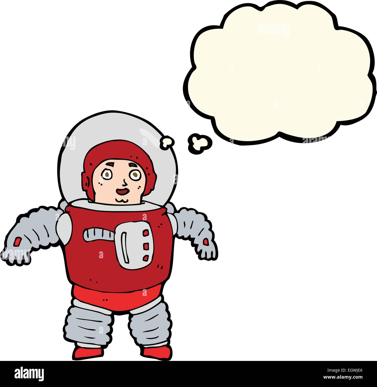 cartoon space man with thought bubble Stock Vector Image & Art - Alamy