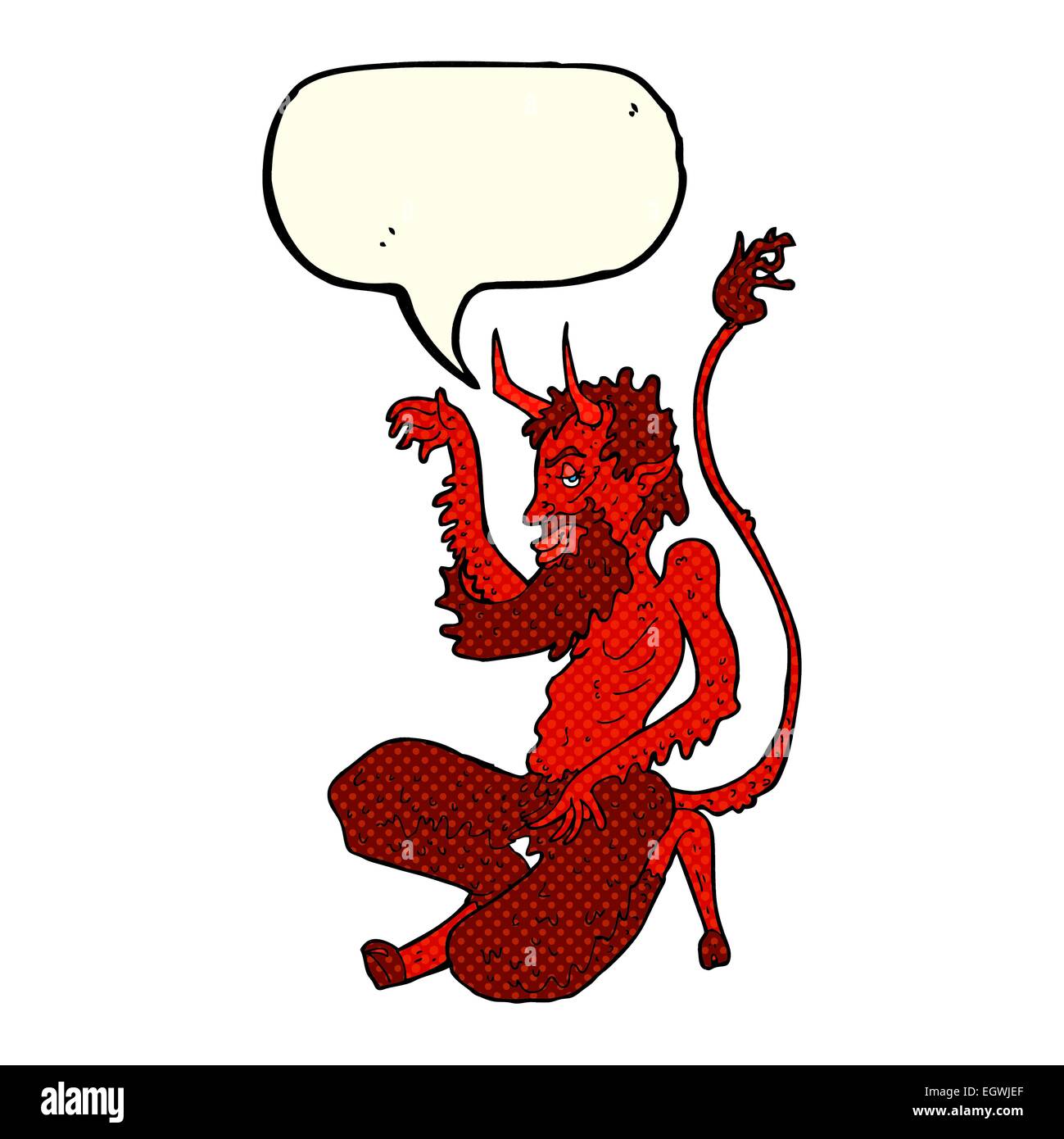 cartoon traditional devil with speech bubble Stock Vector Image & Art ...