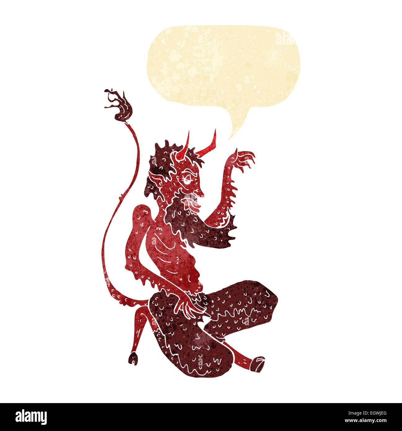 cartoon traditional devil with speech bubble Stock Vector Image & Art ...