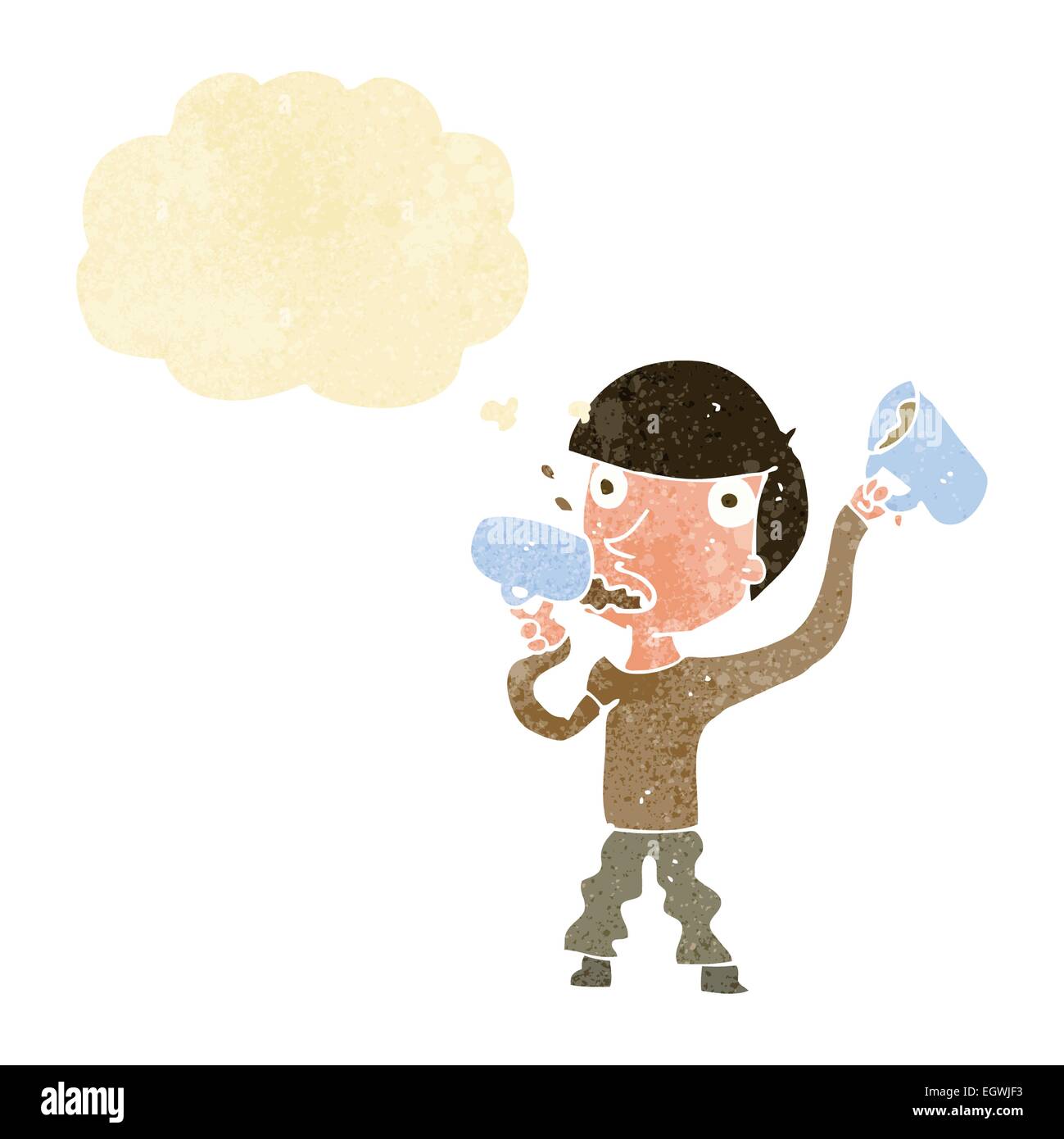 cartoon man drinking beer with thought bubble Stock Vector Image & Art ...