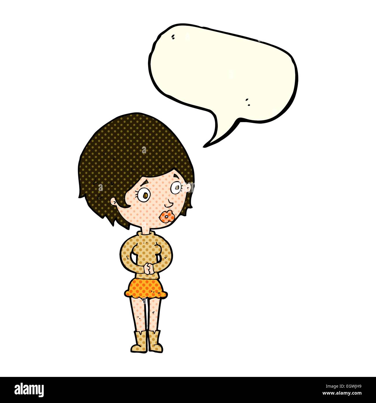 cartoon concerned woman with speech bubble Stock Vector Image & Art - Alamy