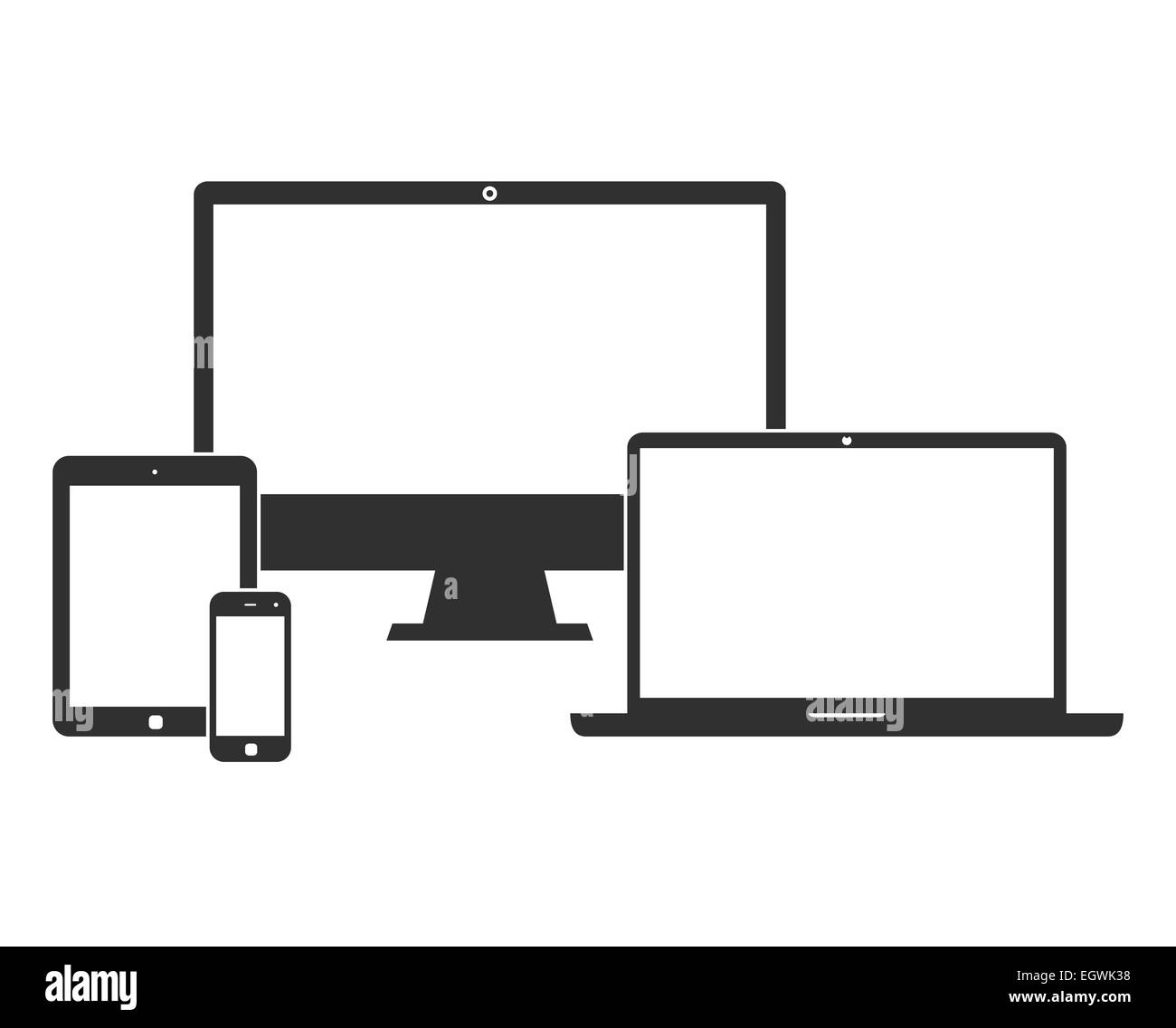 Electronic devices with white blank screens Stock Photo - Alamy