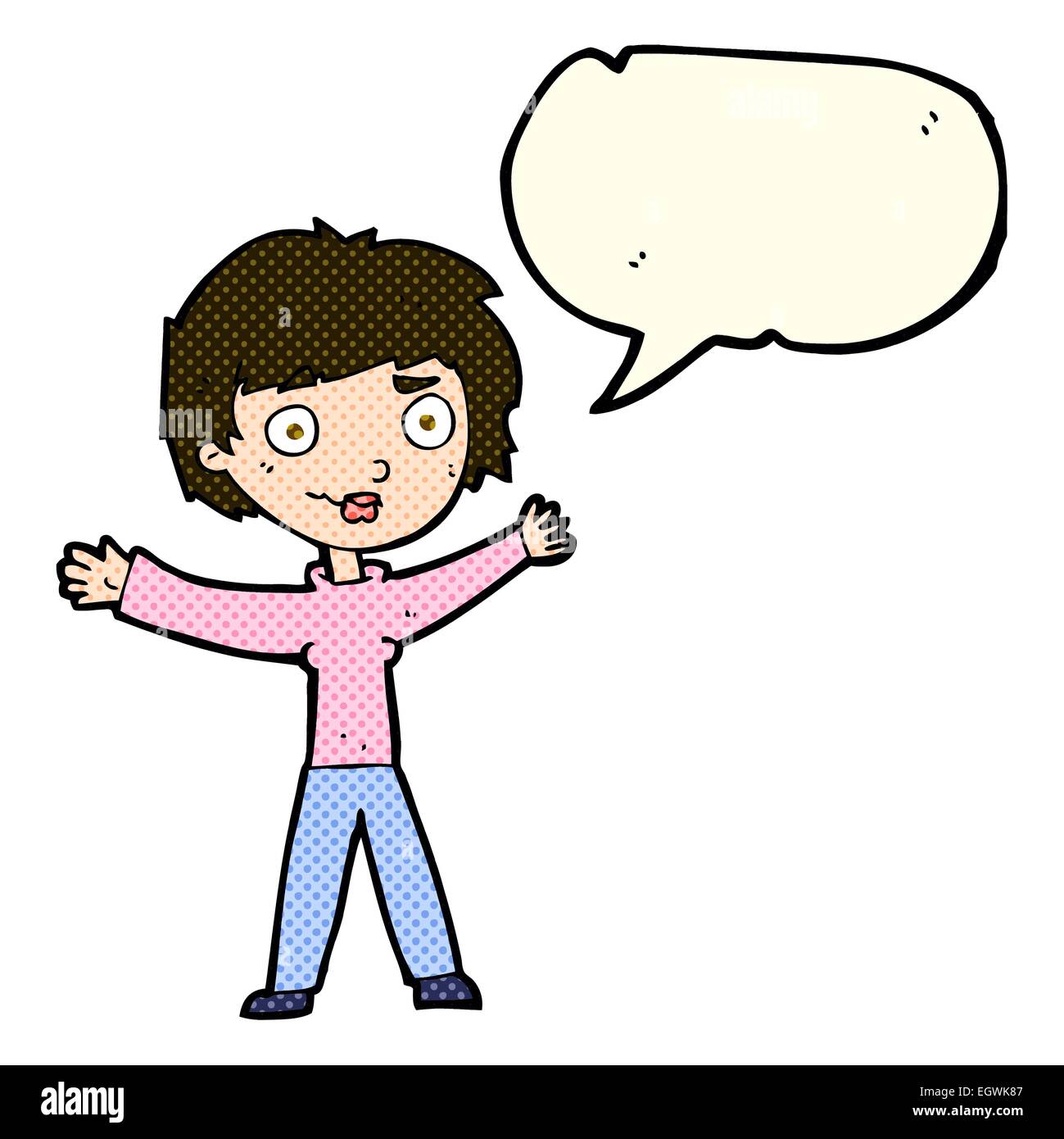 cartoon woman waving arms with speech bubble Stock Vector Image & Art ...